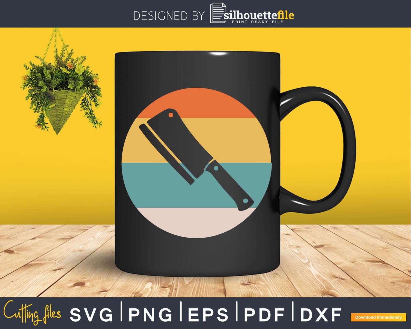 Butcher Vintage Retro Meat Cleaver Svg Dxf Cut Files | Silhouettefile