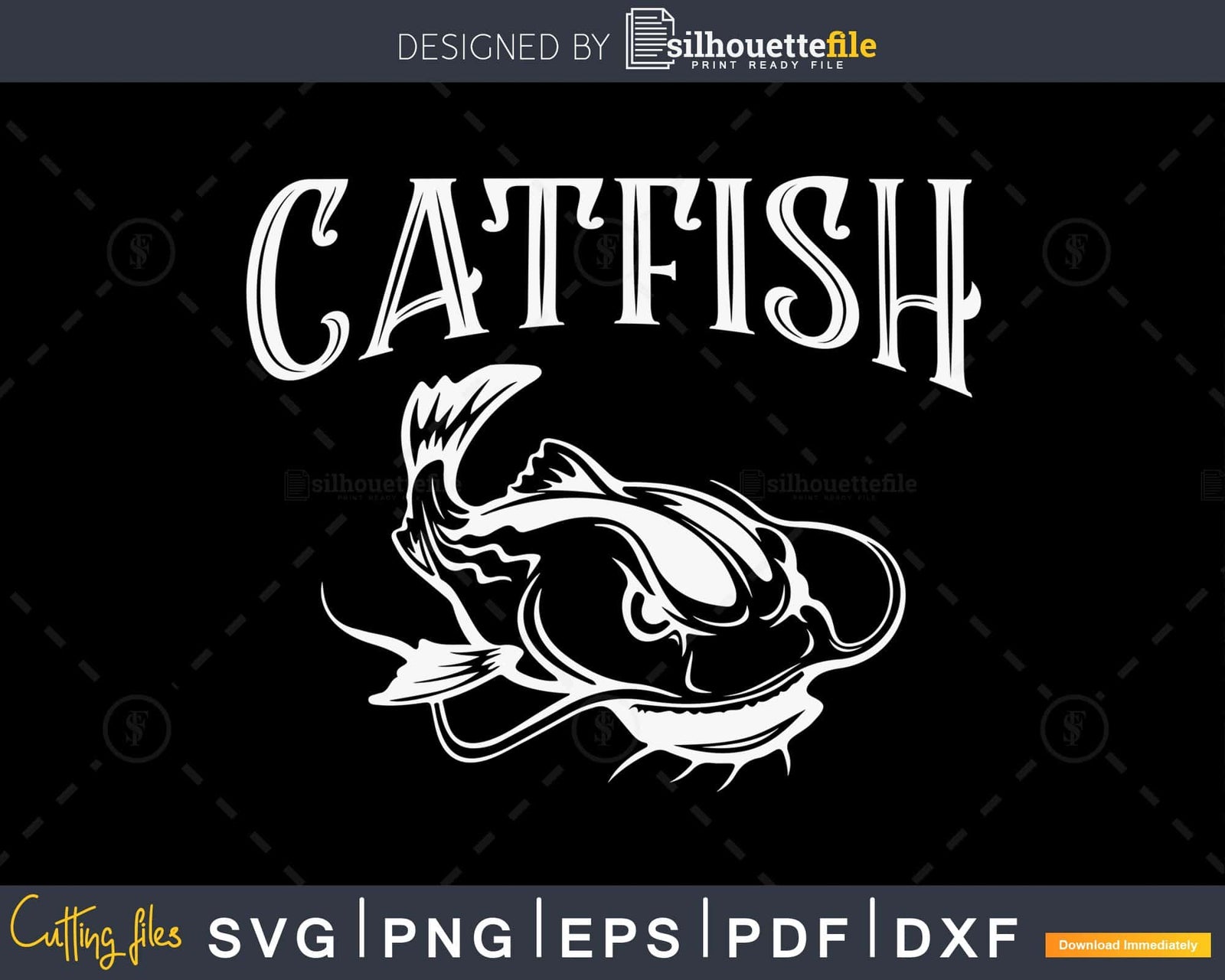Catfish Fishing svg design printable cut files for cricut silhouette ...