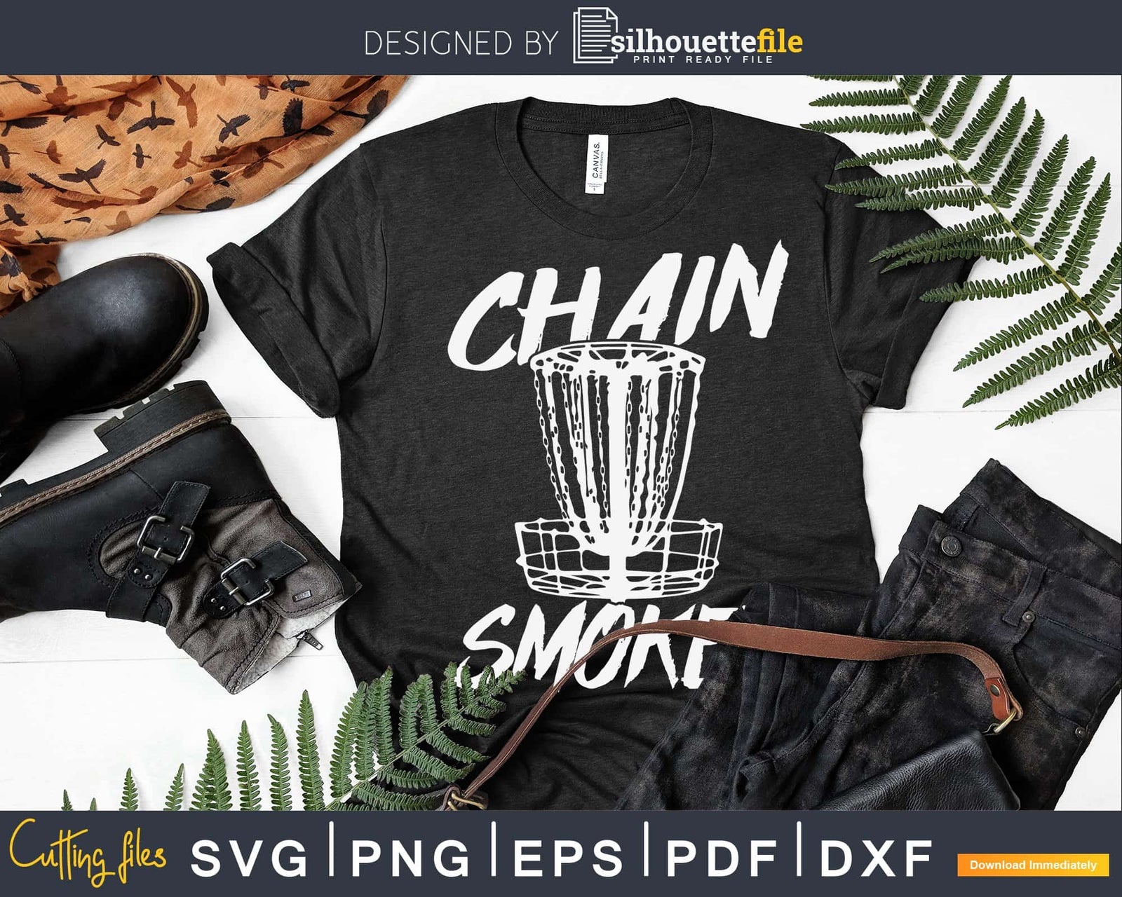 Chain Smoker Funny Player Svg Png Dxf Cut Files | SilhouetteFile