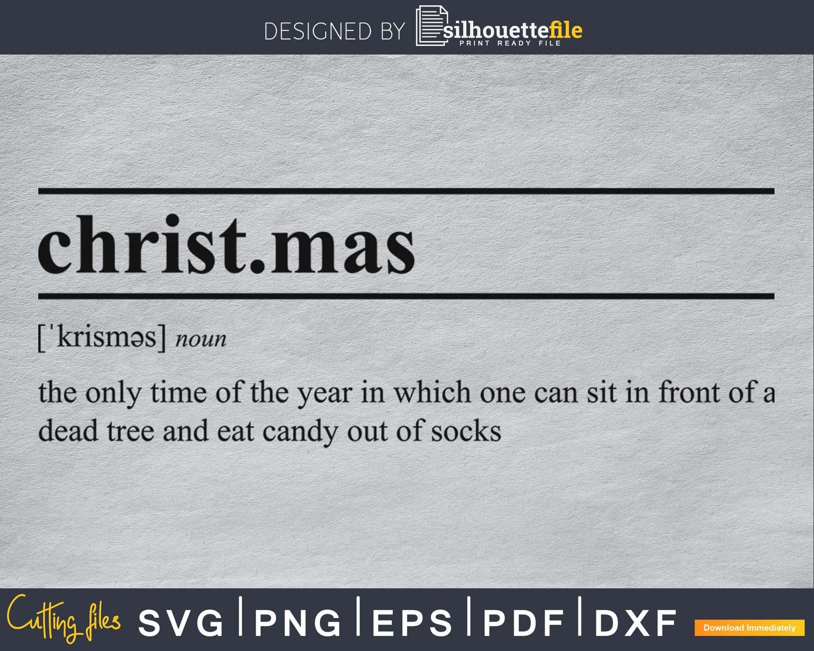 Christmas definition svg printable file | Silhouettefile