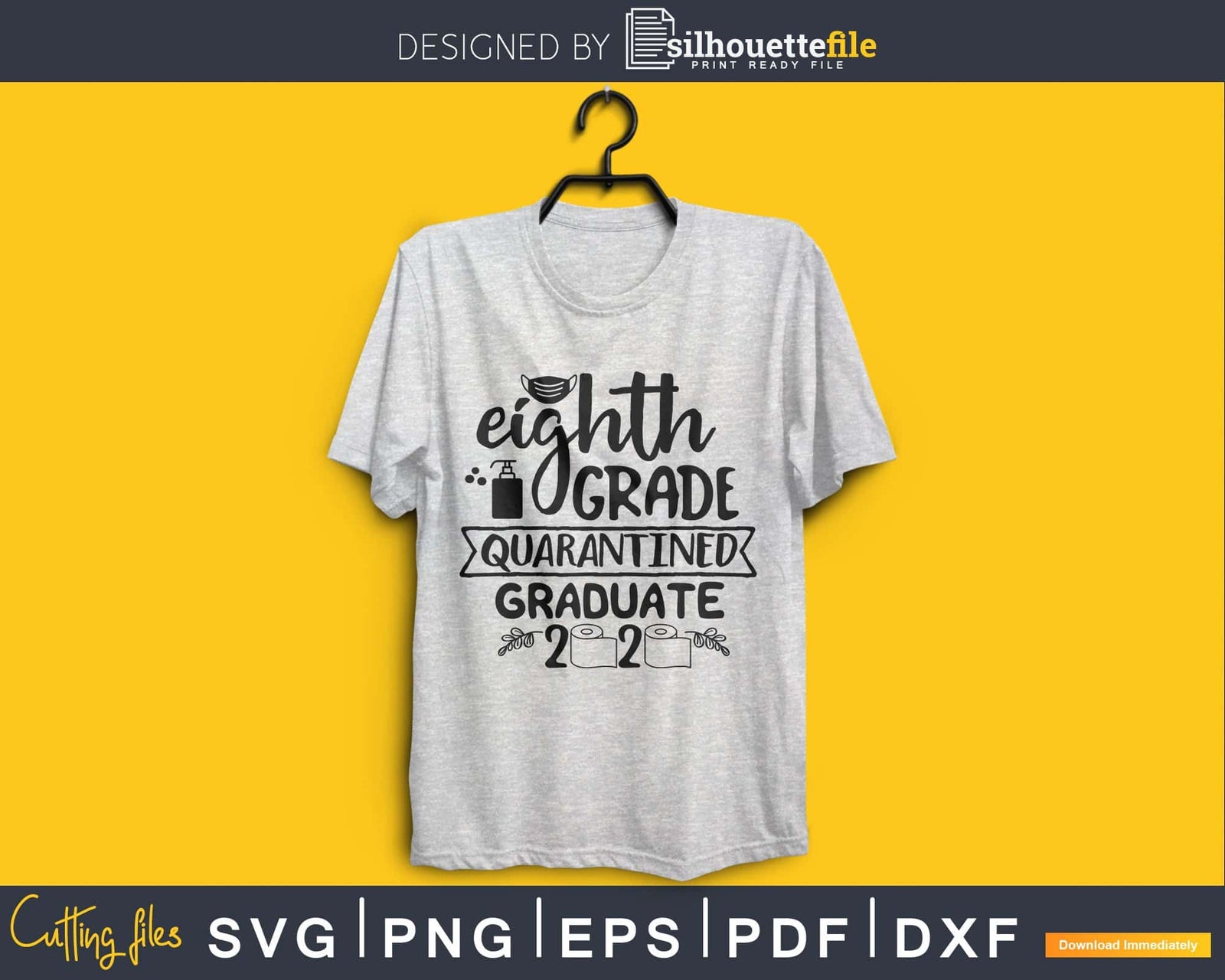 Class of 2020 eighth grade graduate Quarantined group svg | Silhouettefile