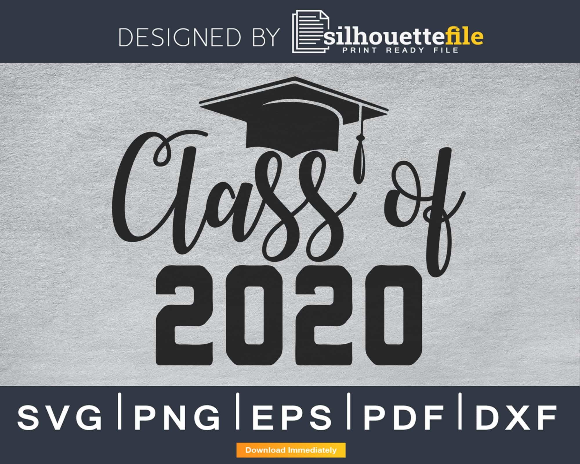Class of 2020 Graduation cap svg cricut files | SilhouetteFile