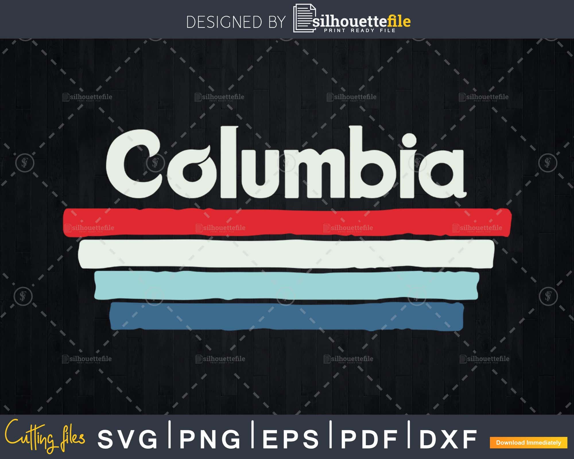 Columbia svg cricut silhouette printable cut files | SilhouetteFile