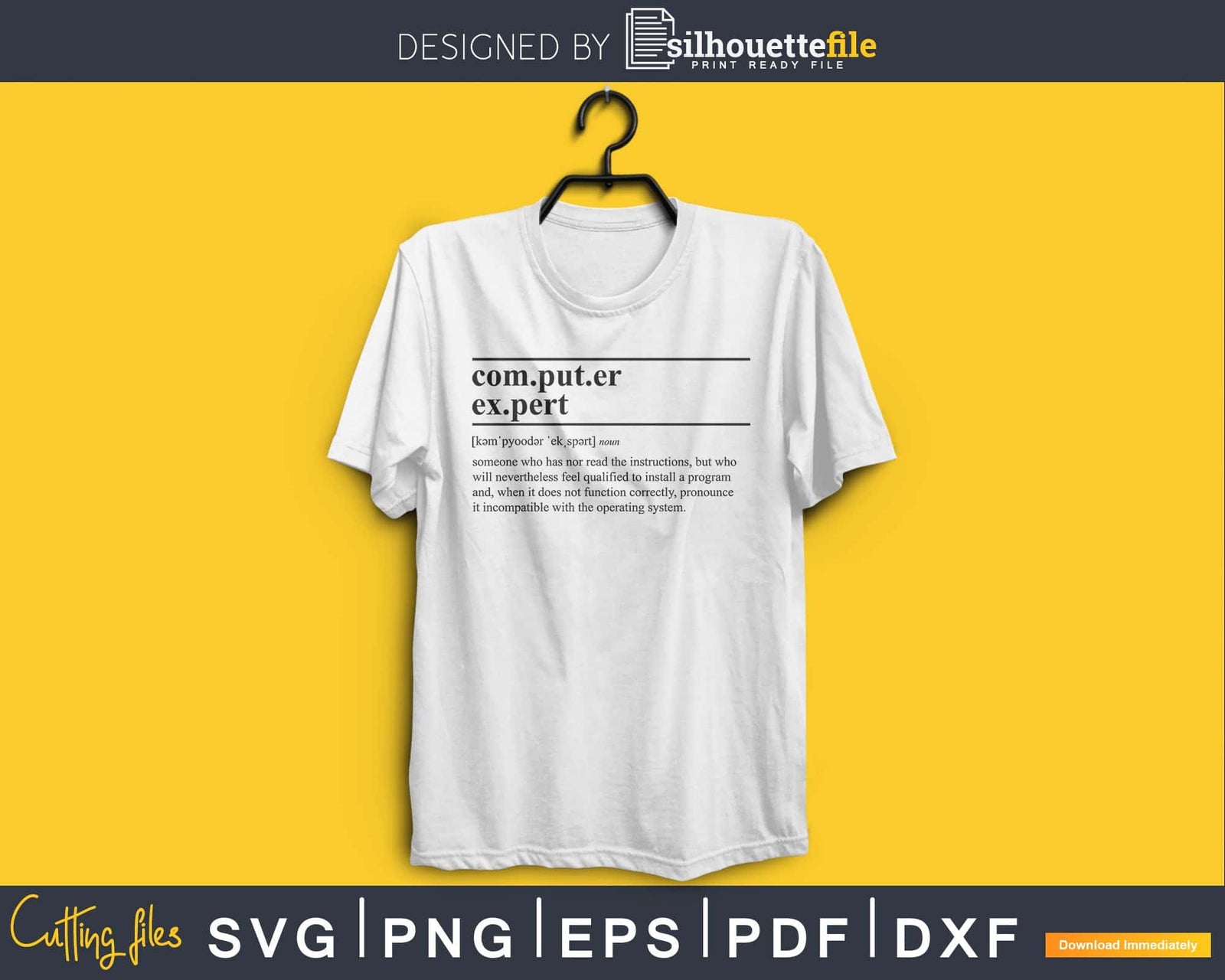 Computer Expert definition svg Printable file by Silhouette File ...