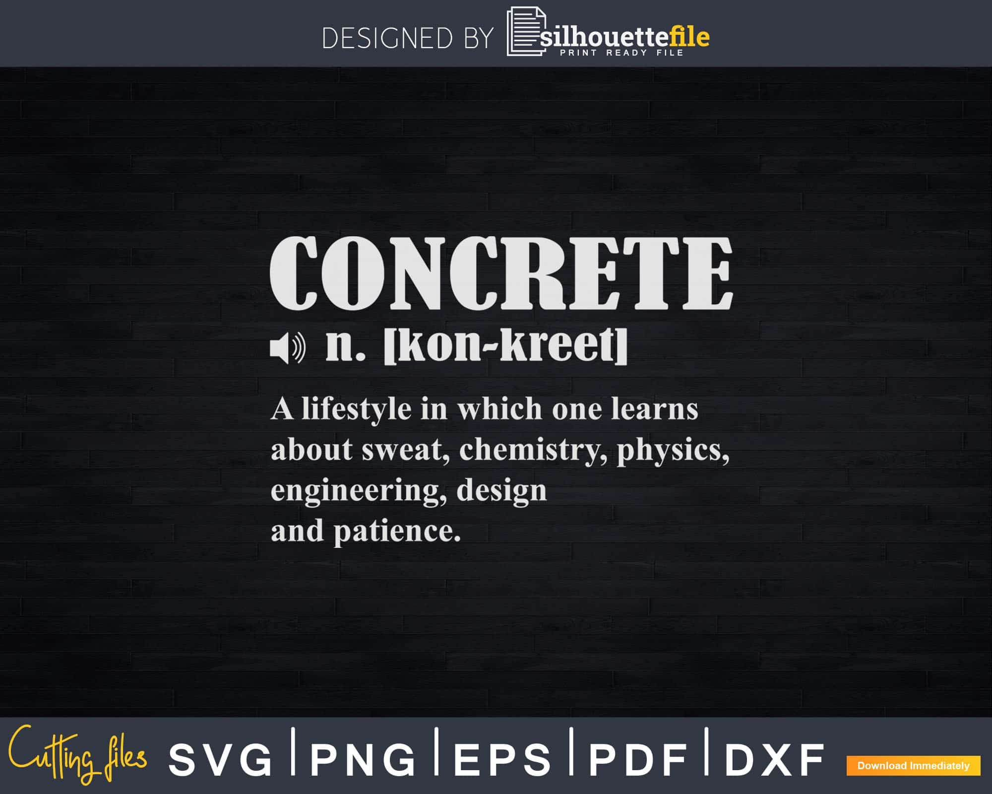 Concrete Noun Definition Svg Cut Files | Silhouettefile