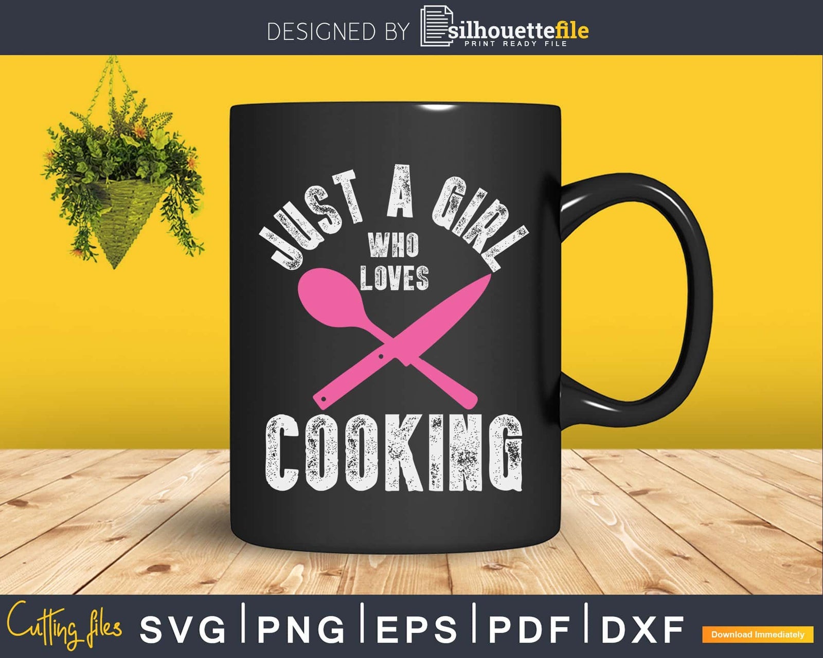 Cook Just A Girl Who Loves Cooking Chef Vintage Svg Designs ...