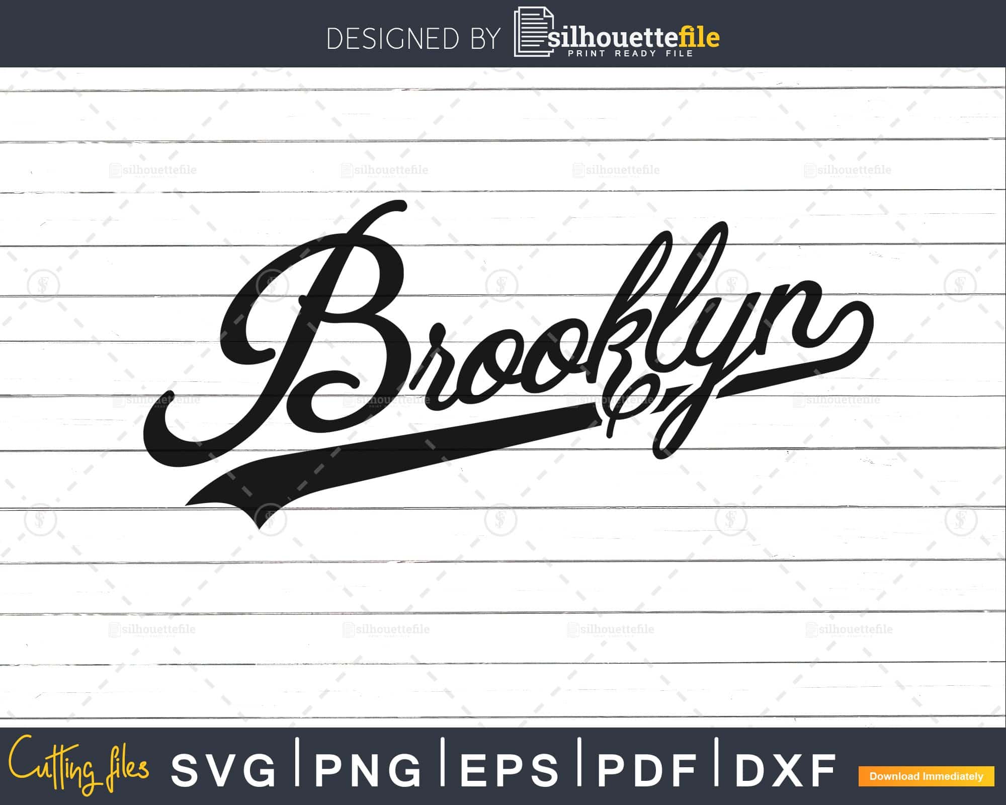Cool Retro Vintage Brooklyn NY svg png cutting file for cricut ...