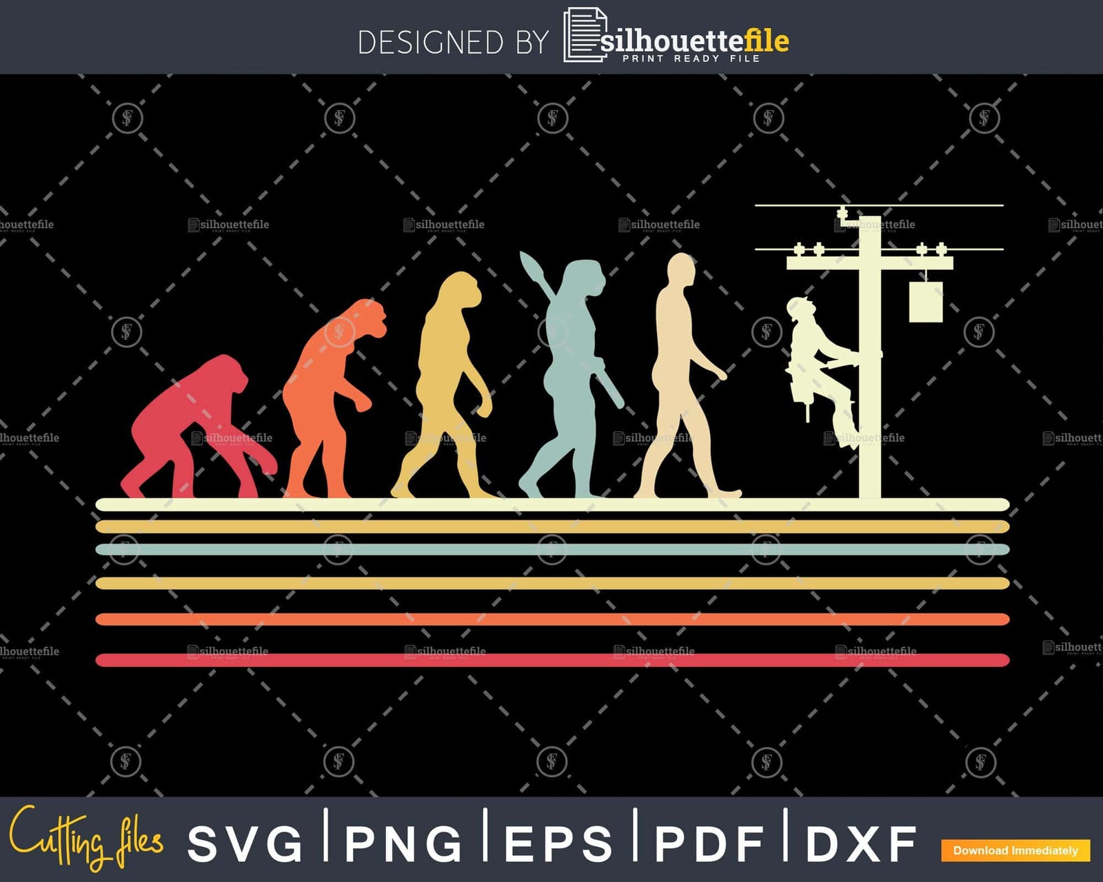 Cool Unique Evolution Of Lineman Electrician svg cut files | SilhouetteFile