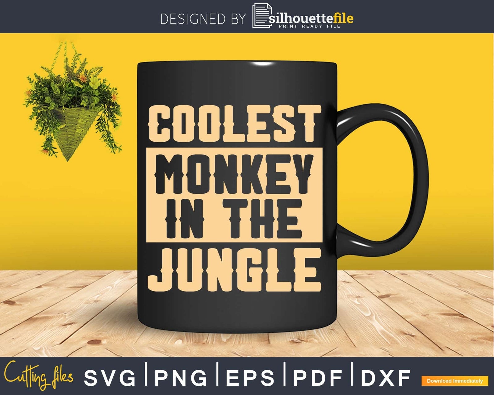 Coolest Monkey In The Jungle Svg Png Digital Cutting Files | Silhouettefile