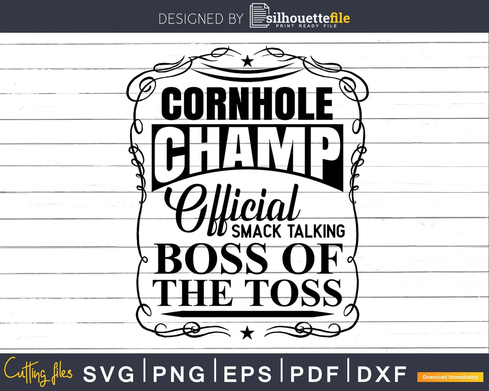 Cornhole Champion Boss of the Toss Svg Dxf Png Cricut File | Silhouettefile