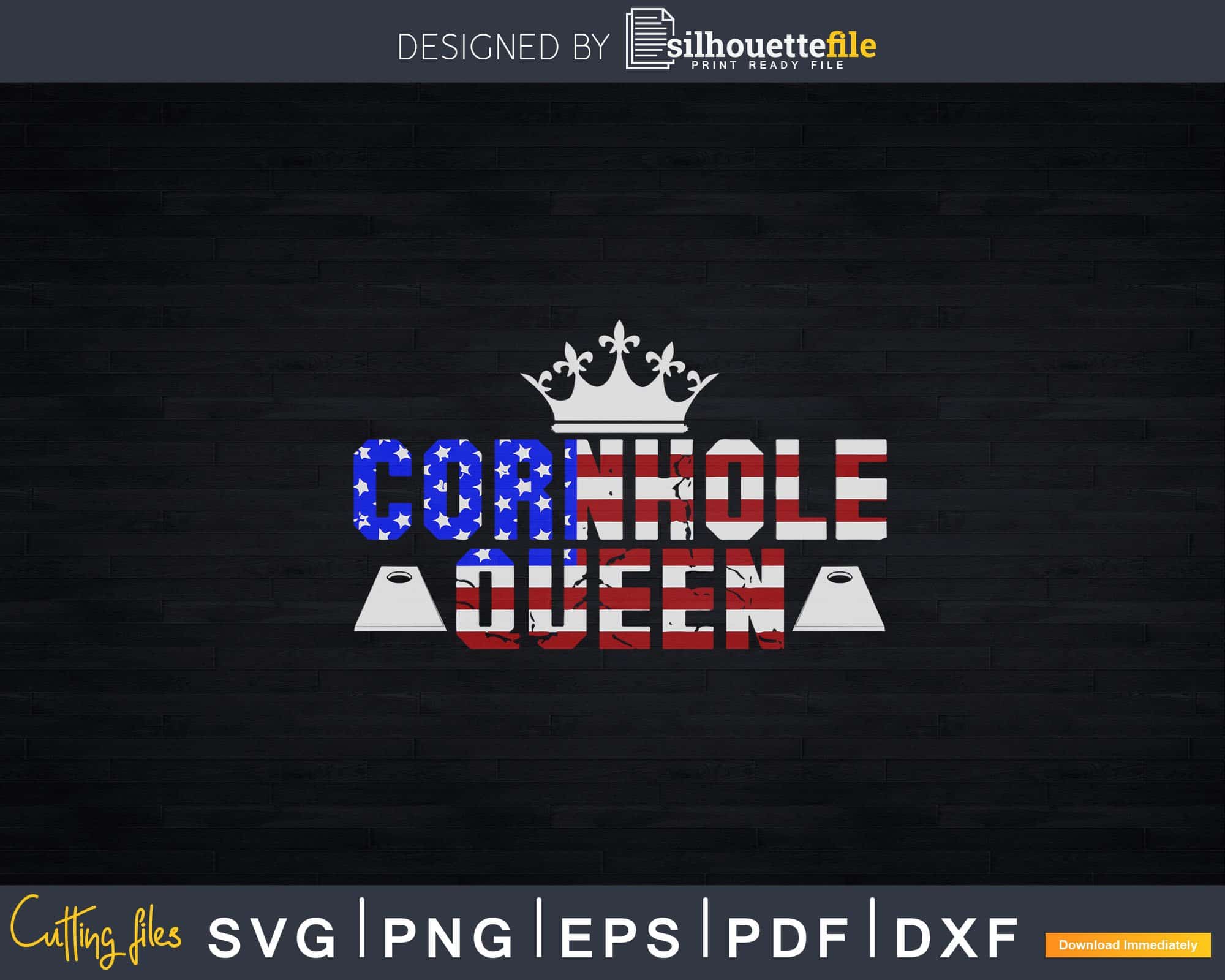 Cornhole Queen Svg Dxf T shirt Design | SilhouetteFile