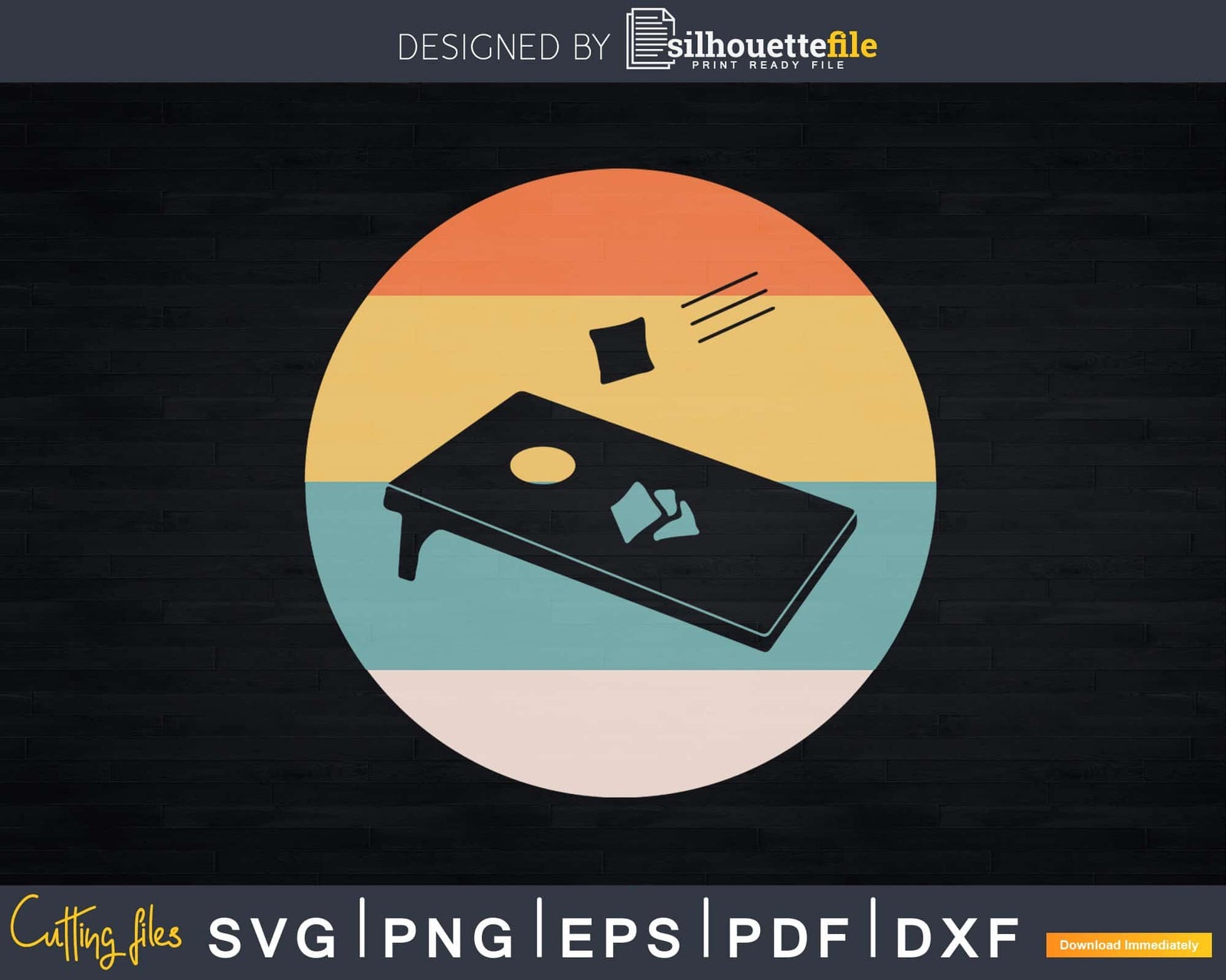 Cornhole Vintage Retro Cornhole Board Svg Dxf Png Cricut | Silhouettefile