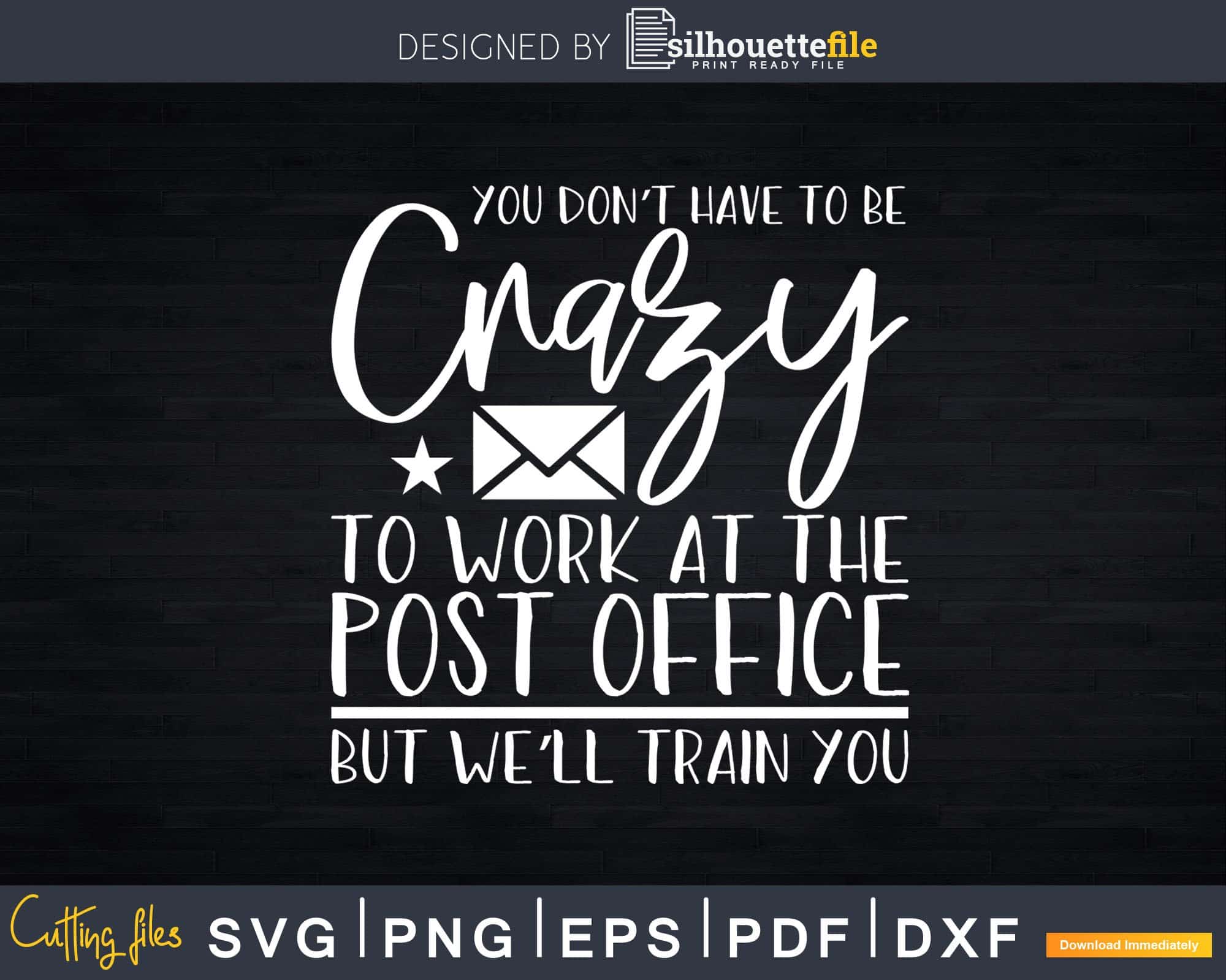 Crazy Post Office Worker Svg Cut Files | Silhouettefile