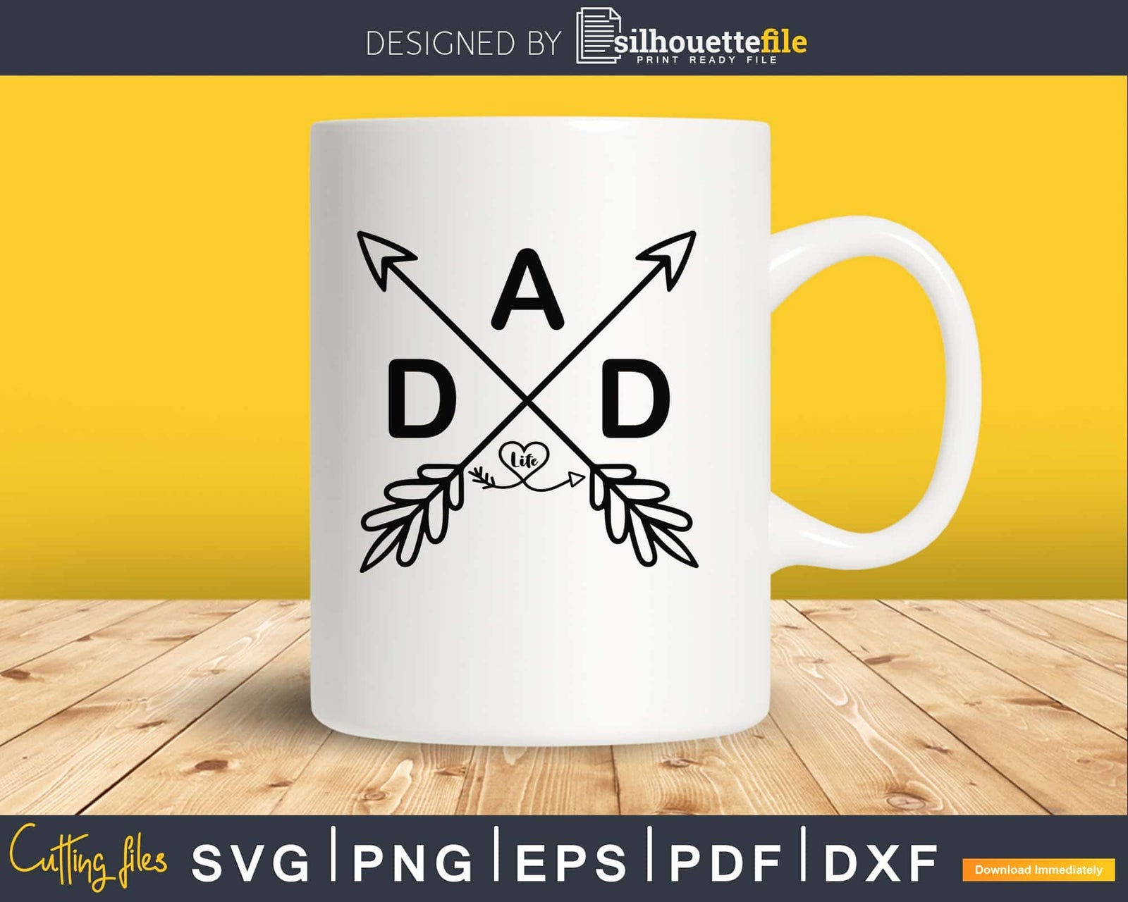 DAD Life with Arrows svg craft cut file Family Printable files ...