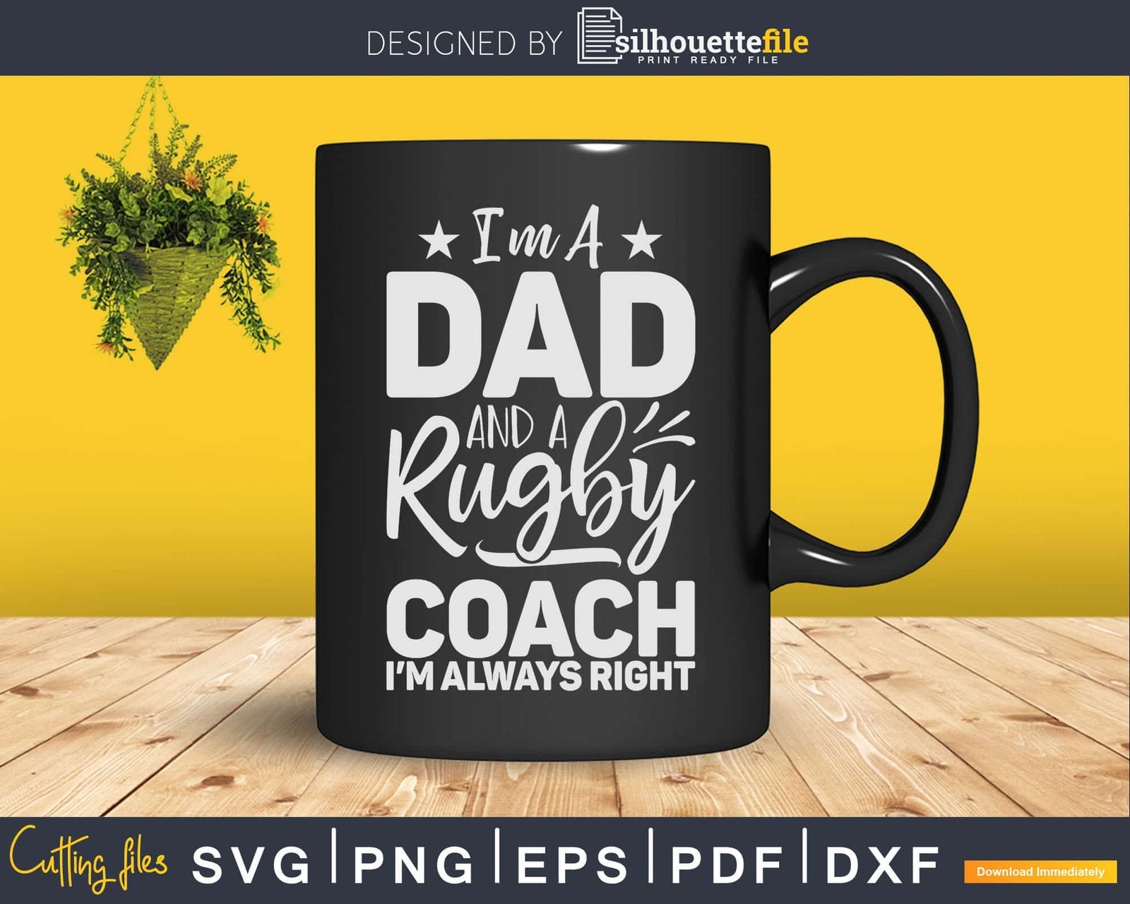Dad Rugby Coach Fathers Day Svg Cut Files | SilhouetteFile