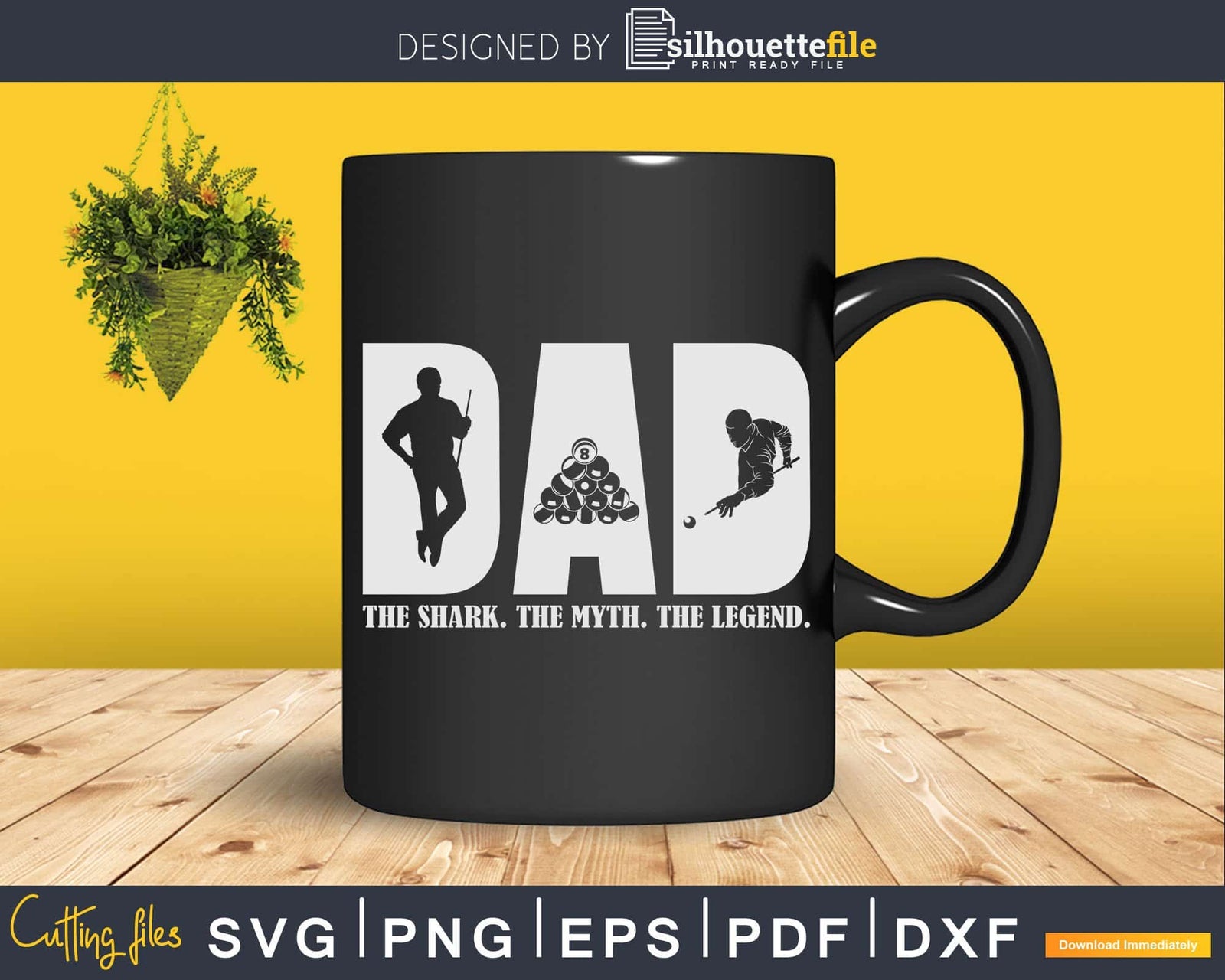 Dad The Shark Myth Legend Billiards Pool Player Svg Png Cut File ...
