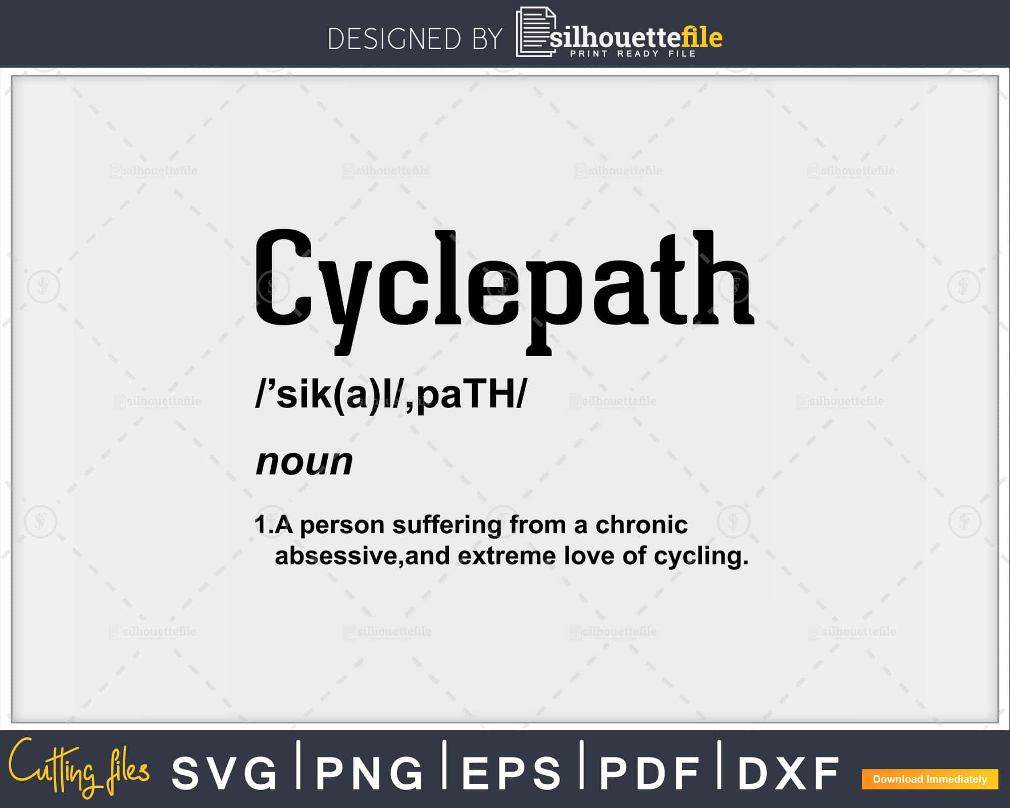Definition of a CYCLEPATH for Cyclist Bicyclist svg printable cut file ...