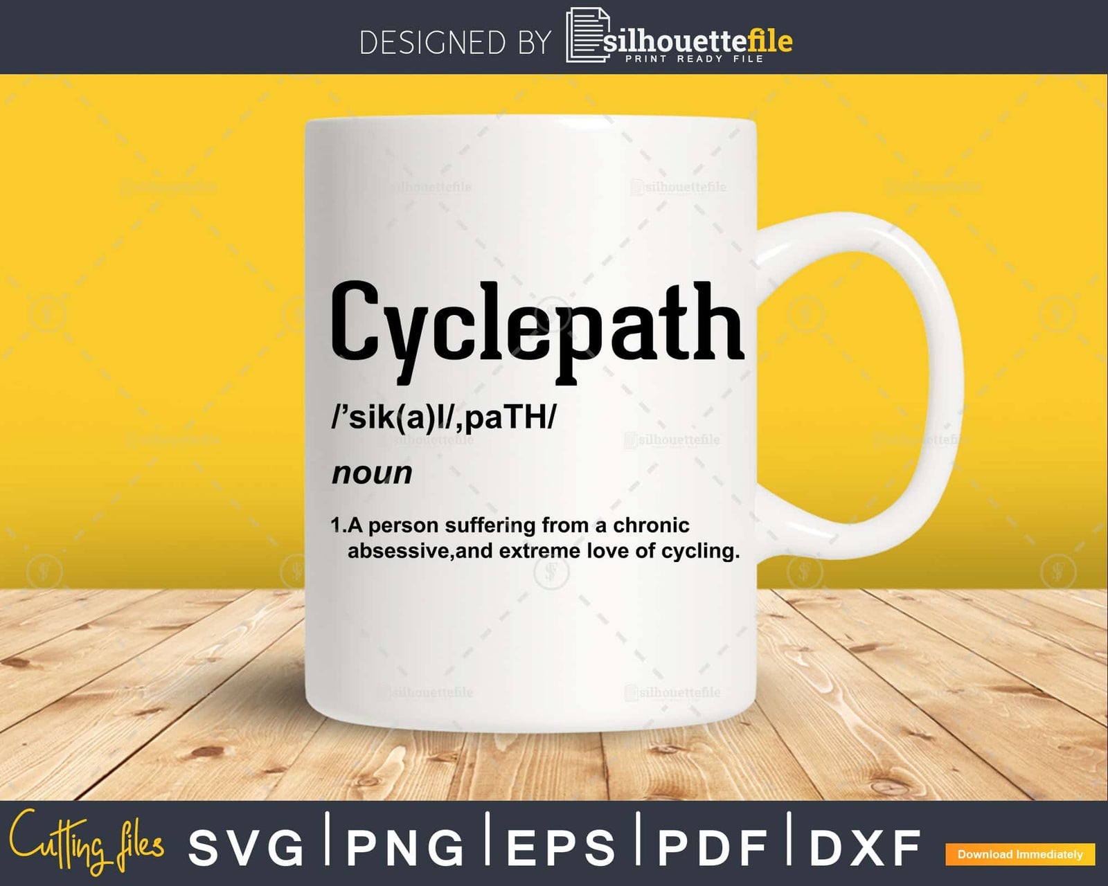 Definition of a CYCLEPATH for Cyclist Bicyclist svg printable cut file ...