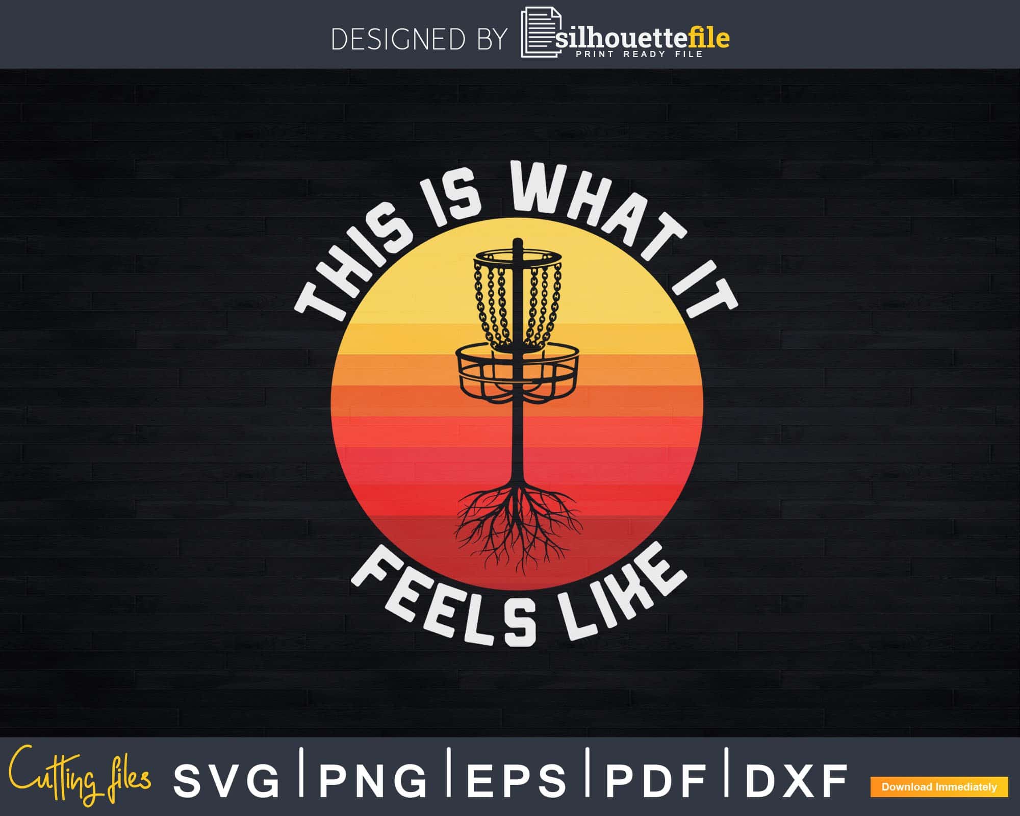 Disc Golf Tree Roots What It Feels Like Retro Disc Golfer Svg T-shirt ...