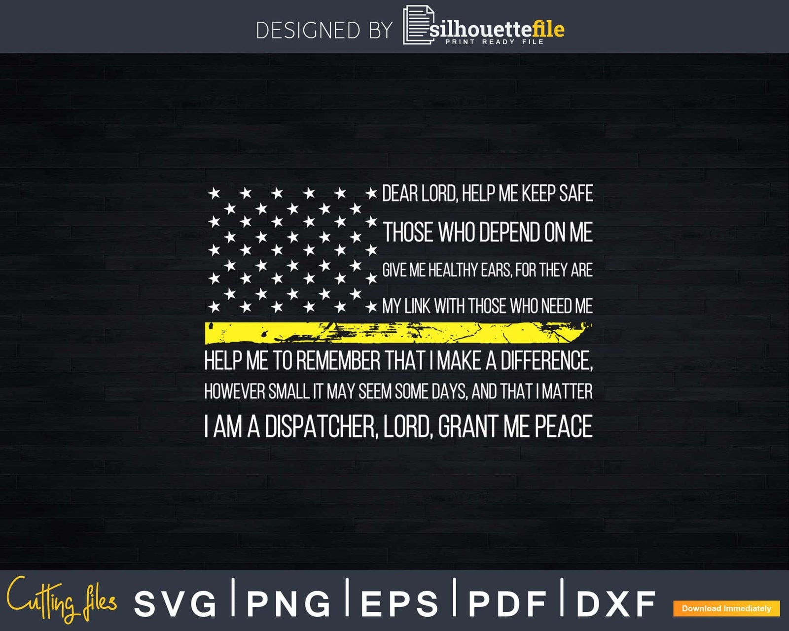 Dispatchers Prayer Thin Yellow Line Dispatcher Svg Cut Files ...