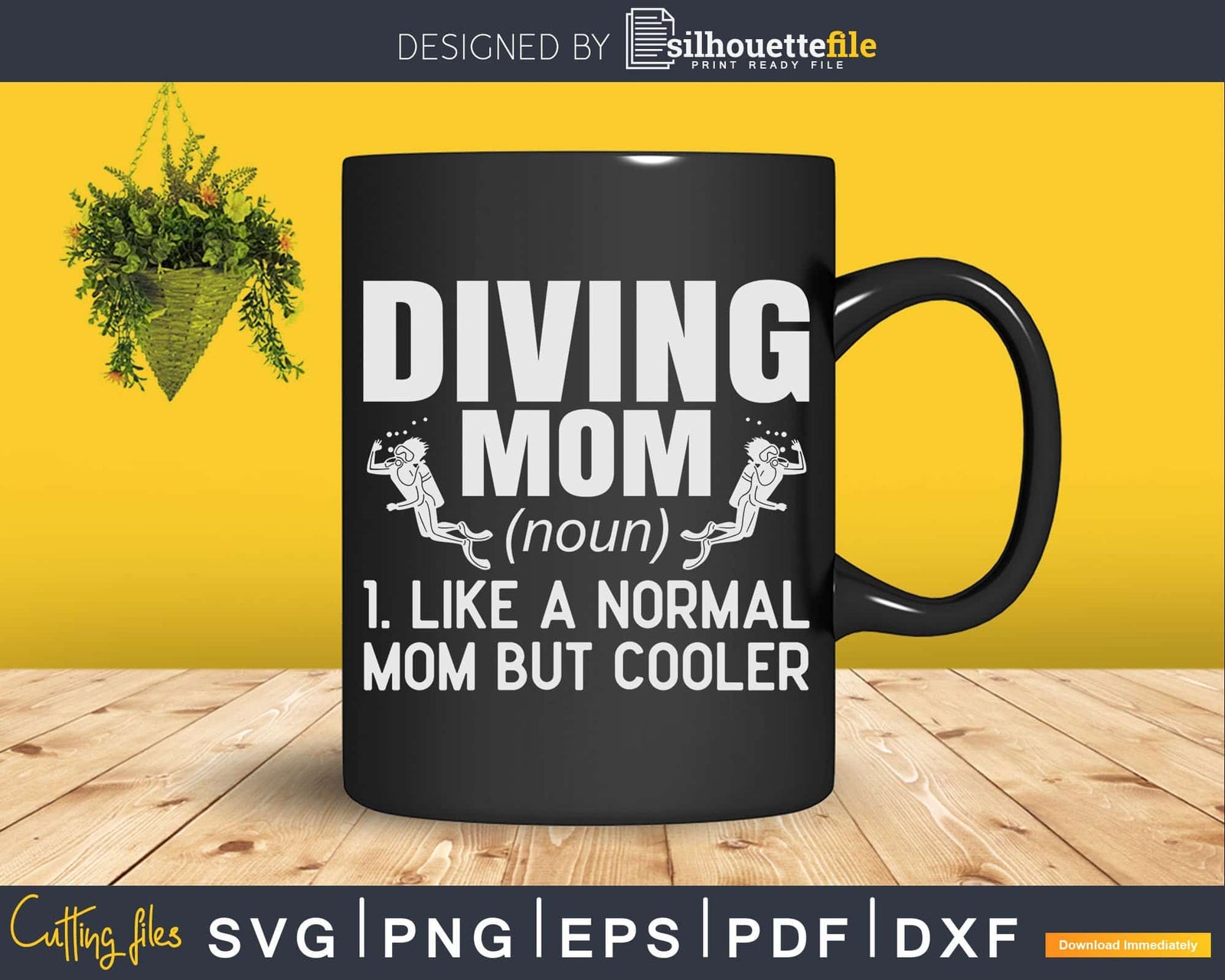 Diving Mom Definition Funny Scuba Diving Svg Png Cricut | Silhouettefile