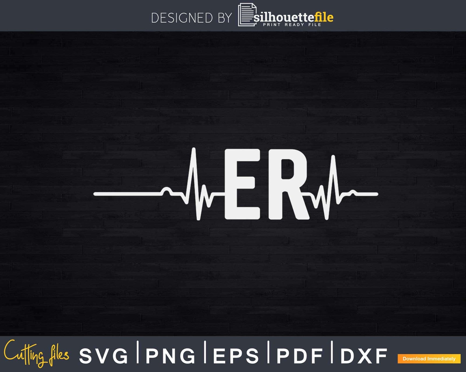 Emergency Medicine Physician Nurse Gift ER Heartbeat Svg | Silhouettefile