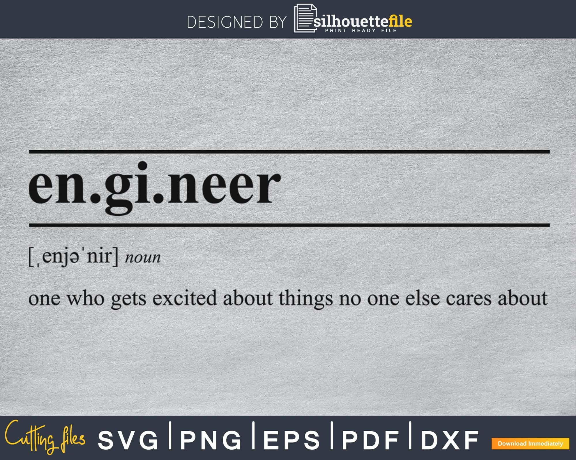 Engineer definition svg printable file by Silhouette File | Silhouettefile