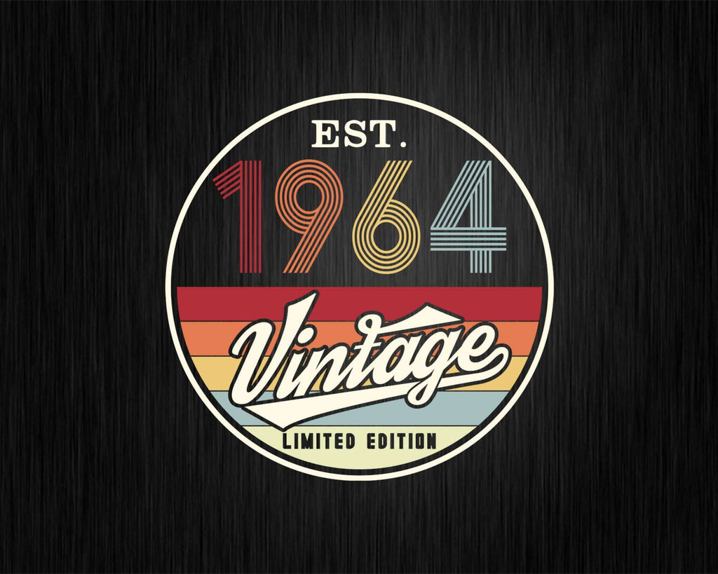 Est. 1964 Vintage Limited Edition 58th Birthday Svg Png | SilhouetteFile
