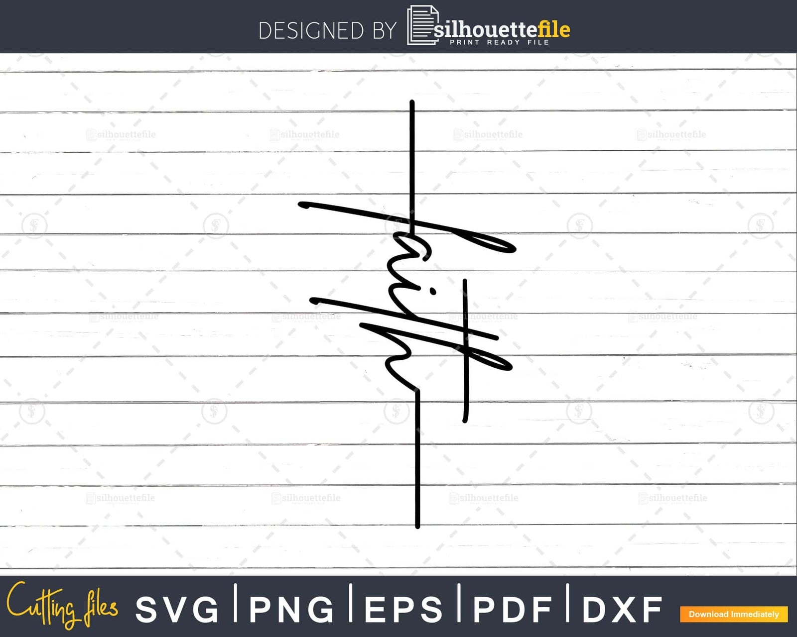 Faith Cross SVG Cut File DXF Cut File Clipart Printable Downloads ...