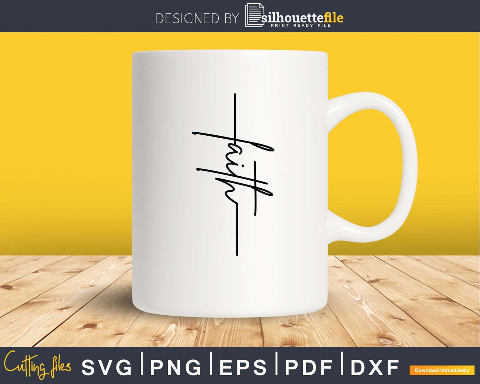 Faith Cross SVG Cut File DXF Cut File Clipart Printable Downloads ...