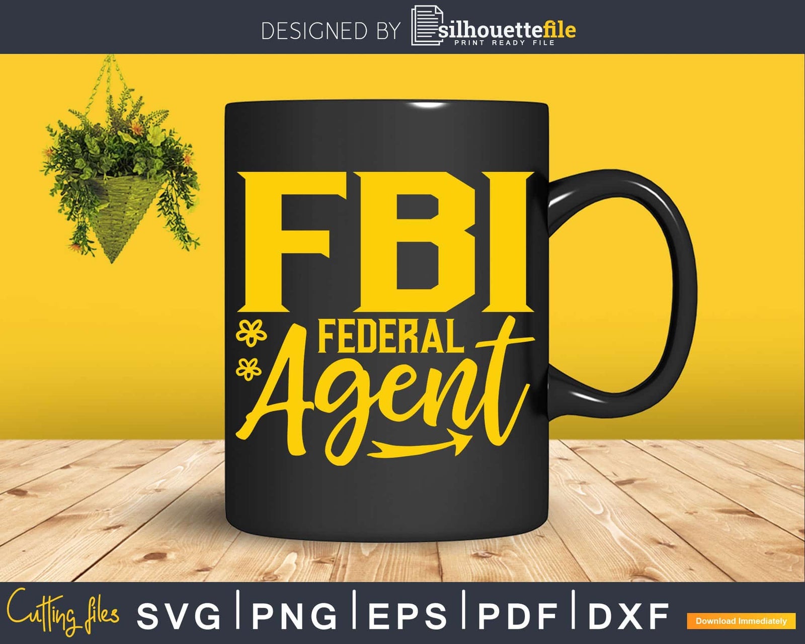 FBI Federal Agent Svg Dxf Design Files | Silhouettefile