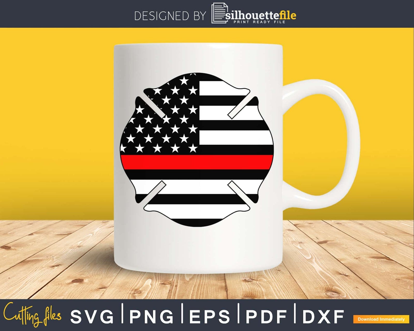 Fire Dept Badge USA flag Firefighter Dad Fireman Wife Svg | SilhouetteFile
