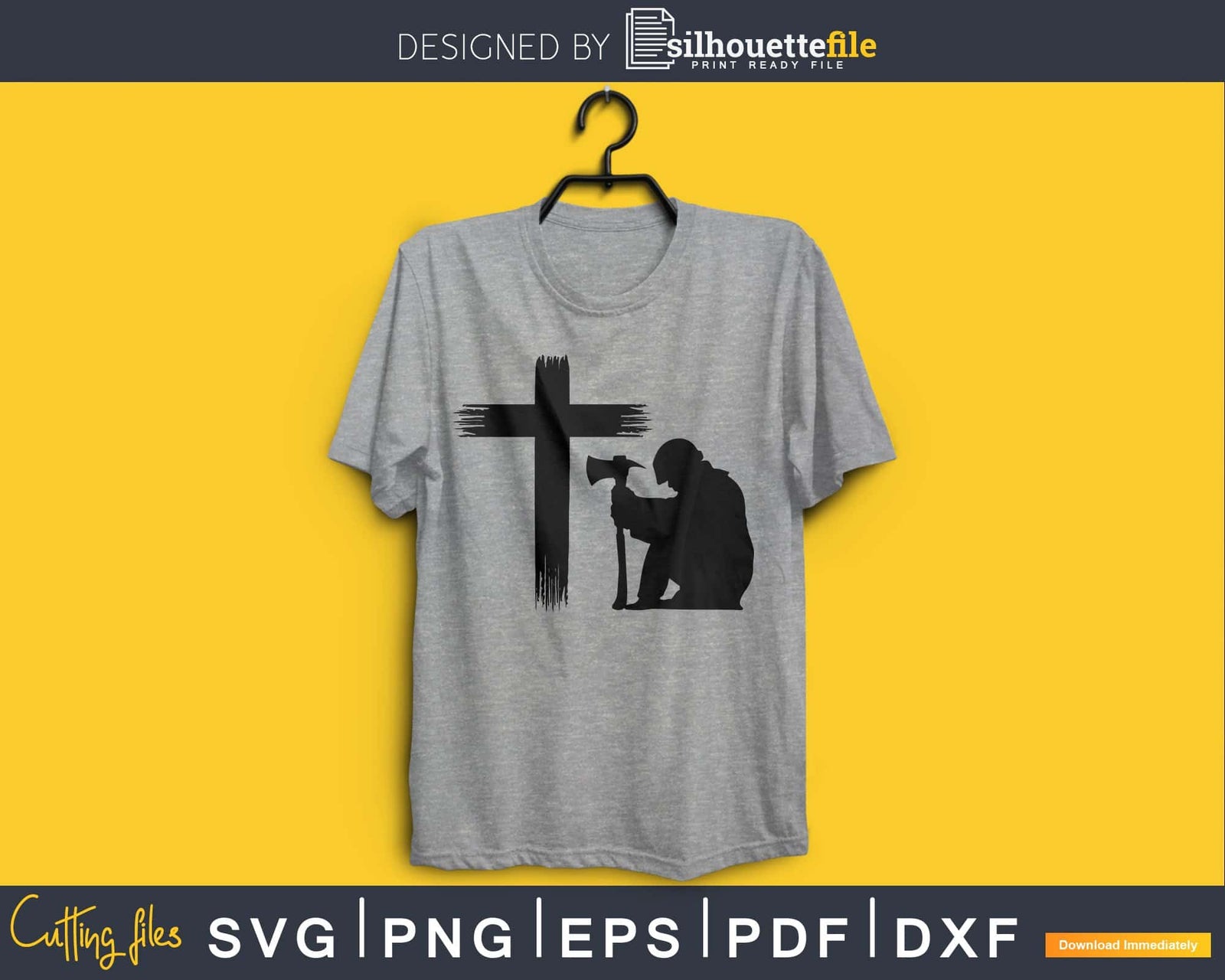 Fireman Cross faith Firefighter svg cricut digital files | Silhouettefile