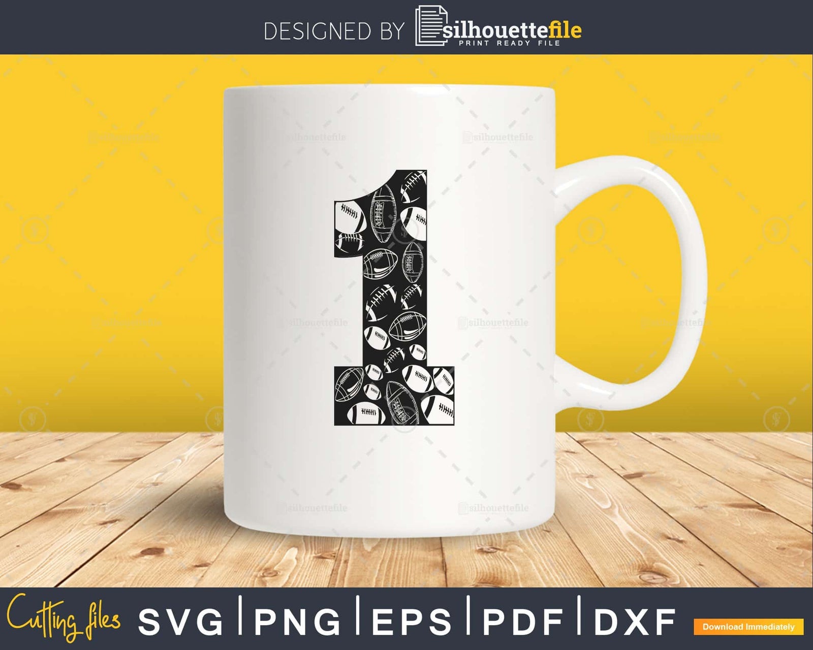 Football Jersey Numbers 1 Svg PNG DXG pdf eps cut files | Silhouettefile
