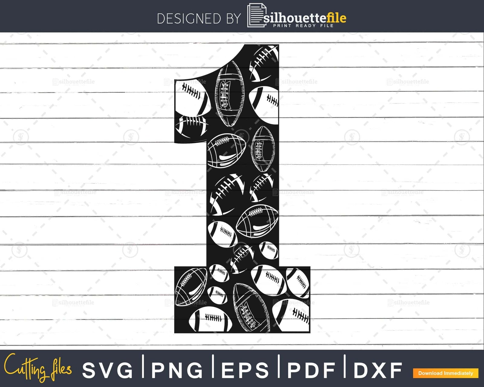 Football Jersey Numbers 1 Svg PNG DXG pdf eps cut files | Silhouettefile