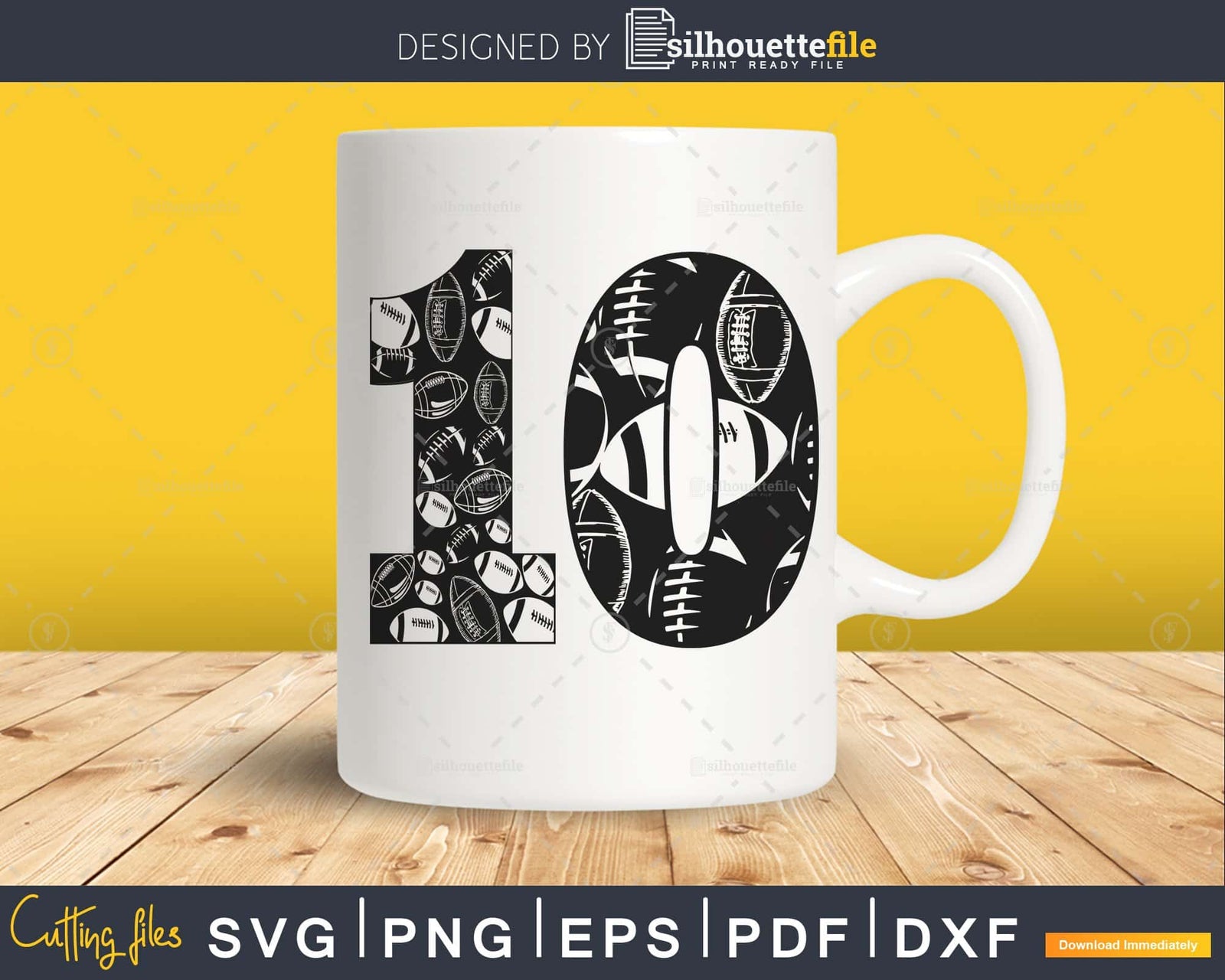 Football Jersey Numbers 10 Svg PNG DXF pdf eps cut cutting | Silhouettefile