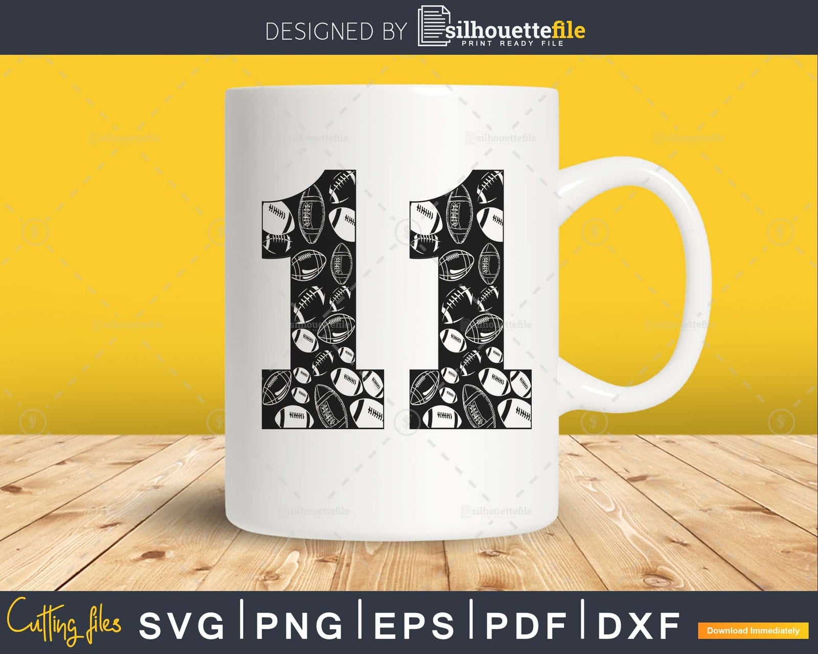 Football Jersey Numbers 11 Svg PNG DXF pdf eps cutting files ...