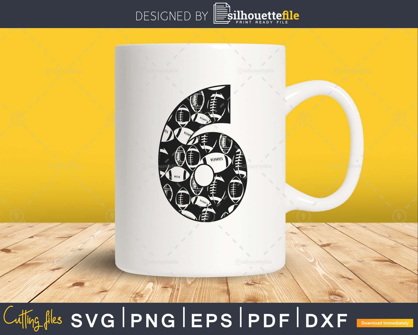 Football Jersey Numbers 6 Svg PNG DXF pdf eps digital cut files ...