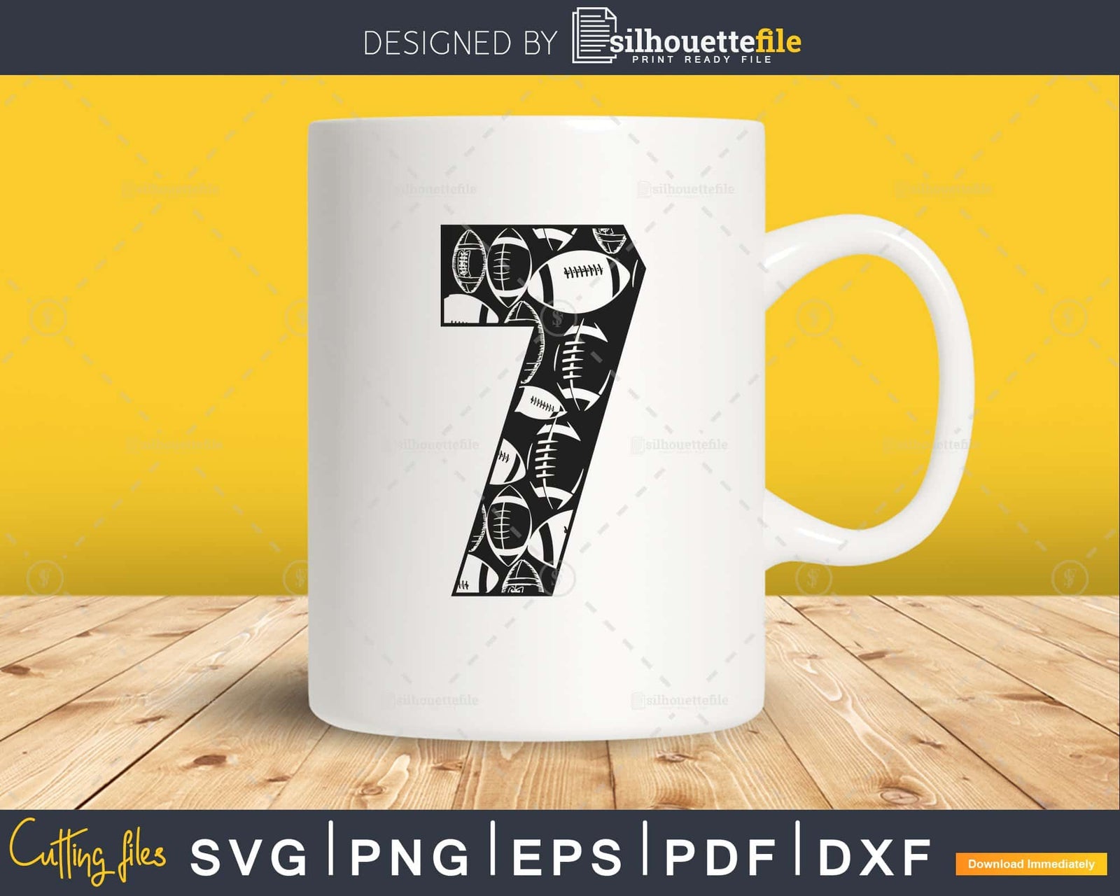 Football Jersey Numbers 7 Svg PNG DXF pdf eps cutting files ...
