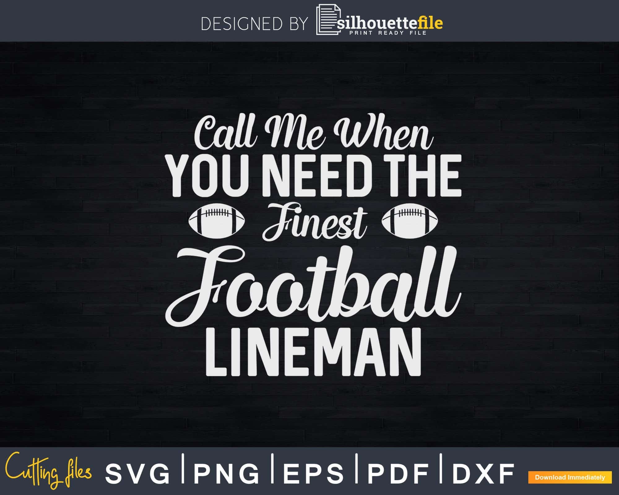 Football Lineman Call Offensive Defensive Player Svg Dxf Cut ...