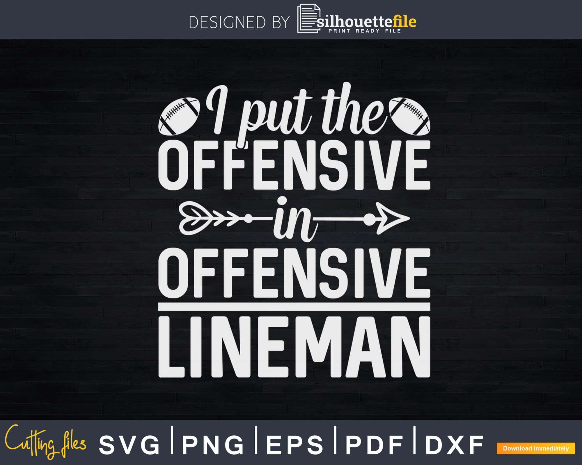 Football Lineman Put The Offensive Defensive Player Svg Dxf ...