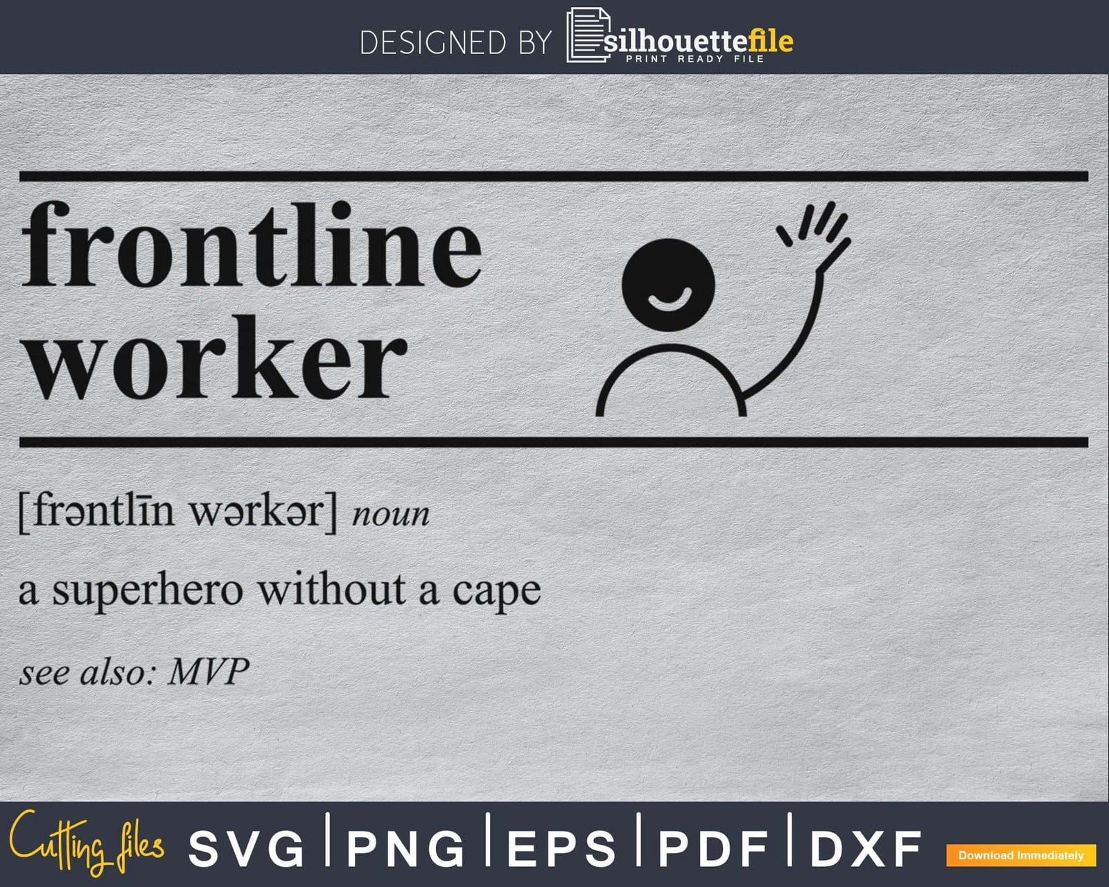 Frontline worker definition svg printable files by SilhouetteFile ...