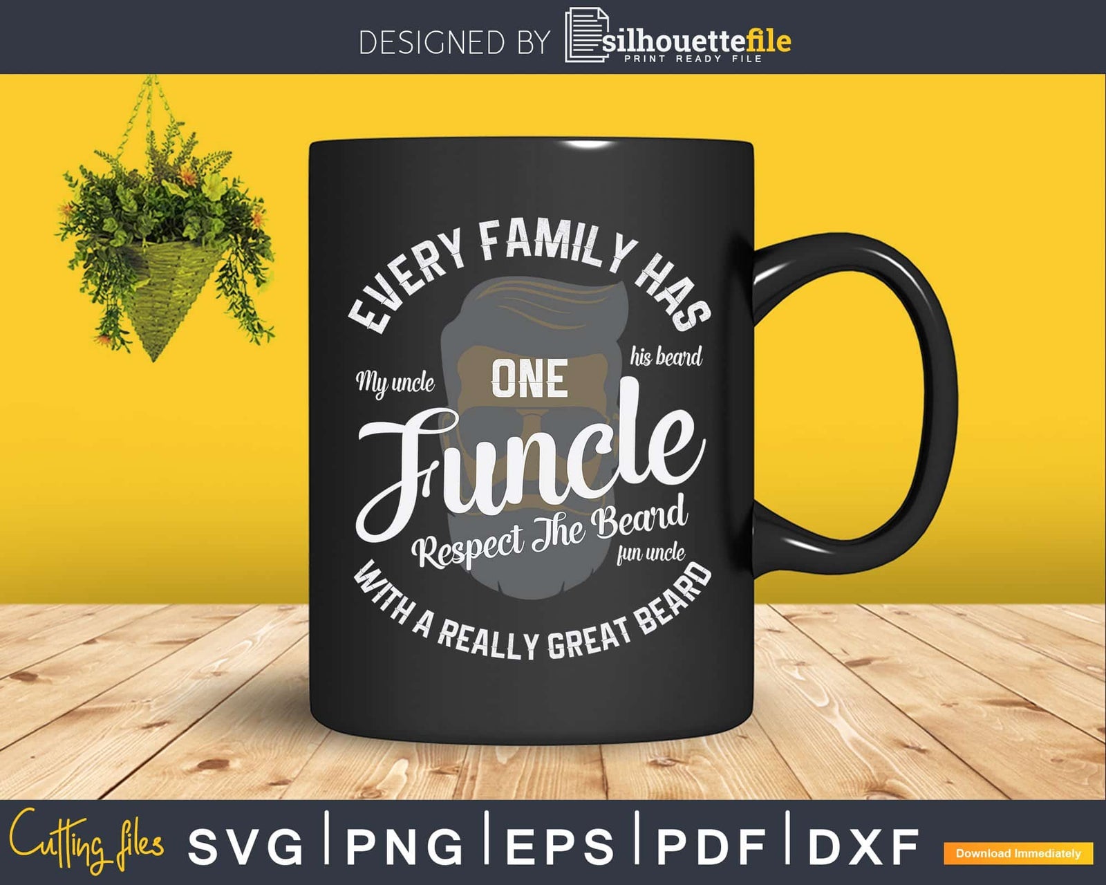 Funcle With A Great Beard Fun Uncle Svg Uncle Gift Svg Print Ready File ...
