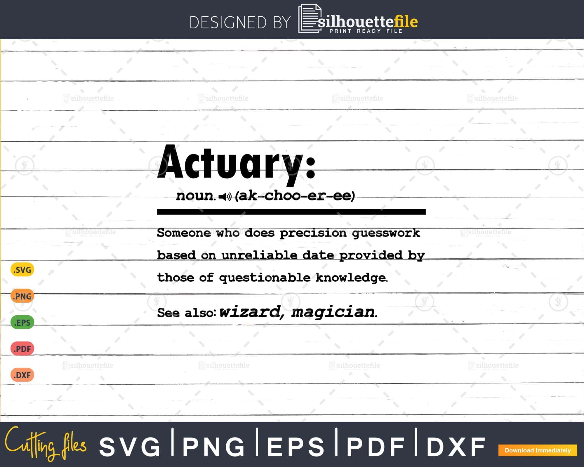 Funny Actuary Definition Graduation Gift For Actuary Svg Print Files ...