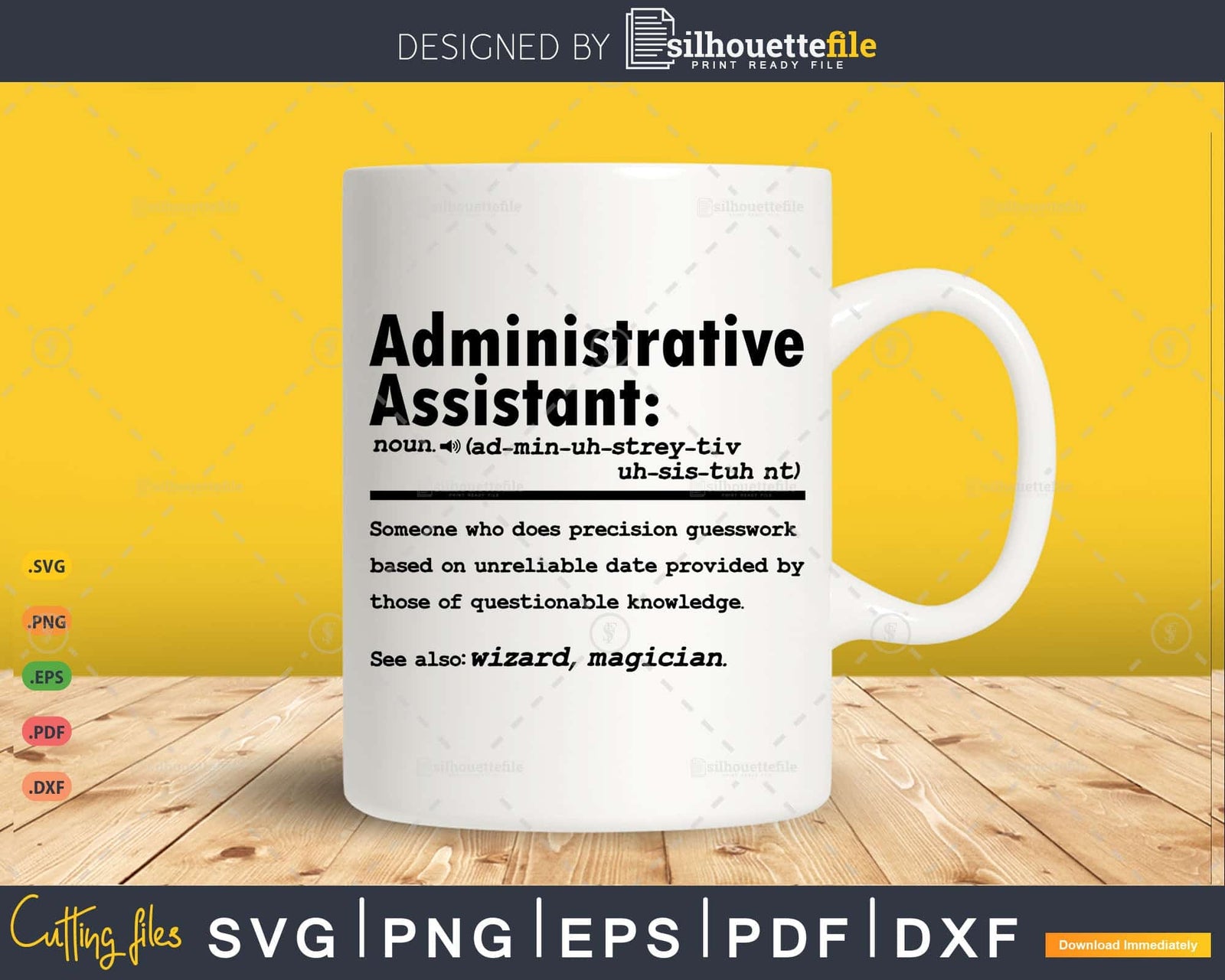 Funny Administrative Assistant Definition Graduation Gift Svg Vector ...