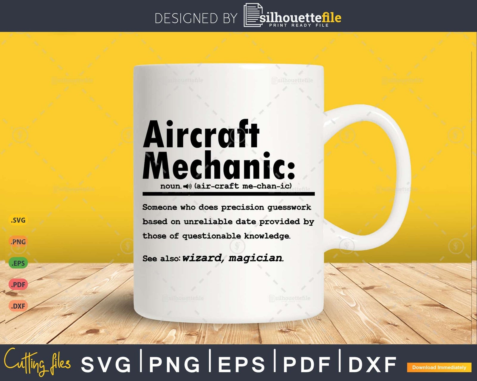 Funny Aircraft Mechanic Definition Graduation Gift For | Silhouettefile