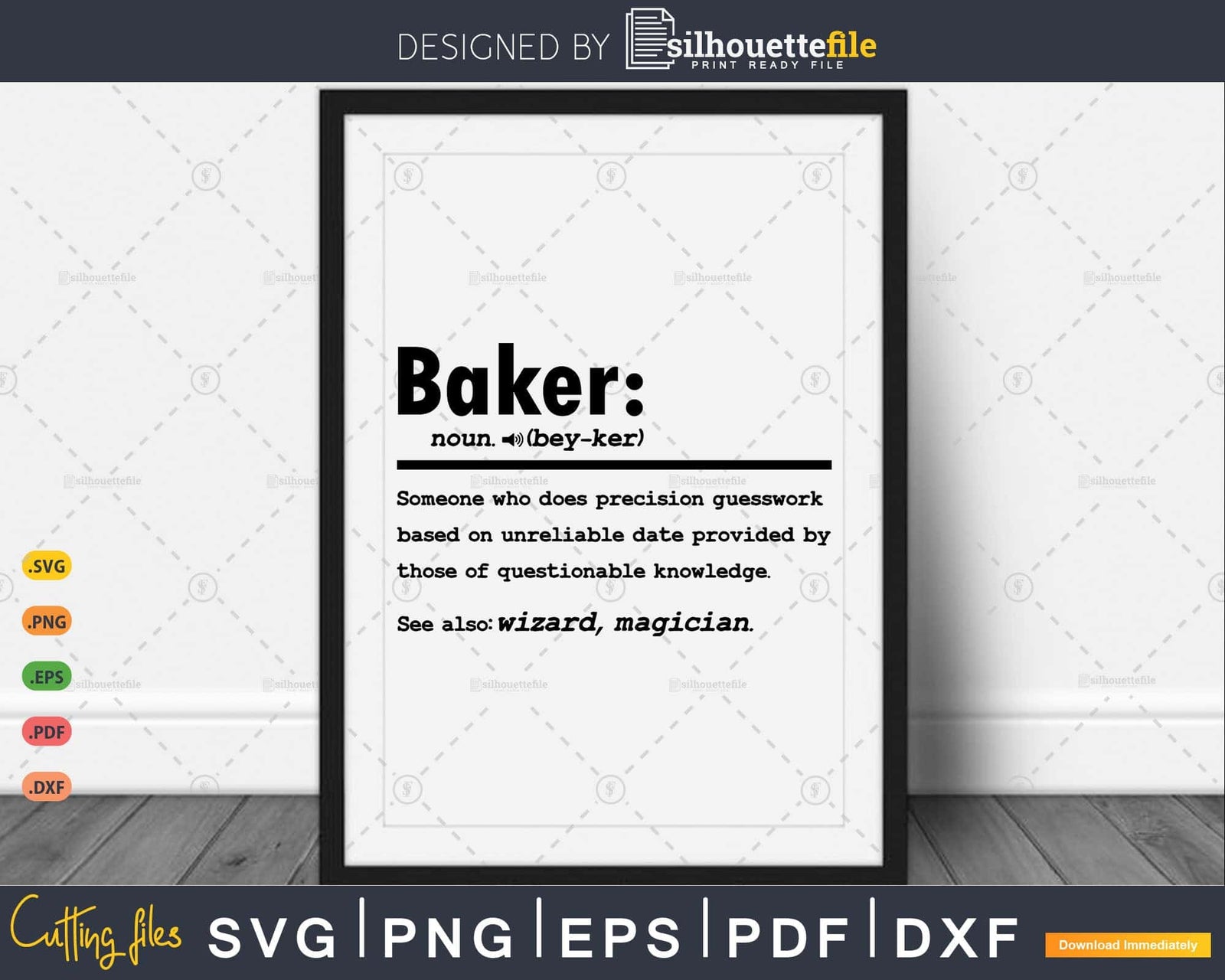 Funny Baker Definition Graduation Gift For Baker Svg Png Crafts File ...