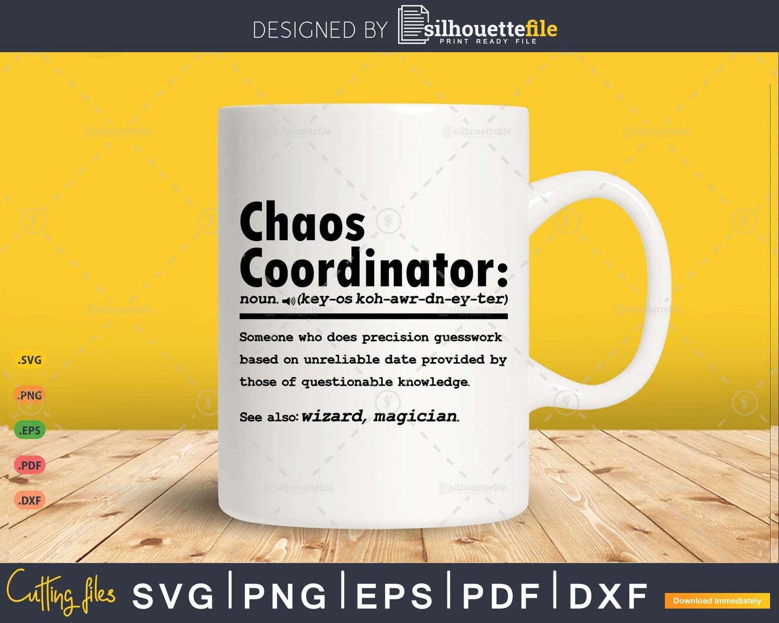 Funny Chaos Coordinator Definition Graduation Gift Svg Print-Ready File ...