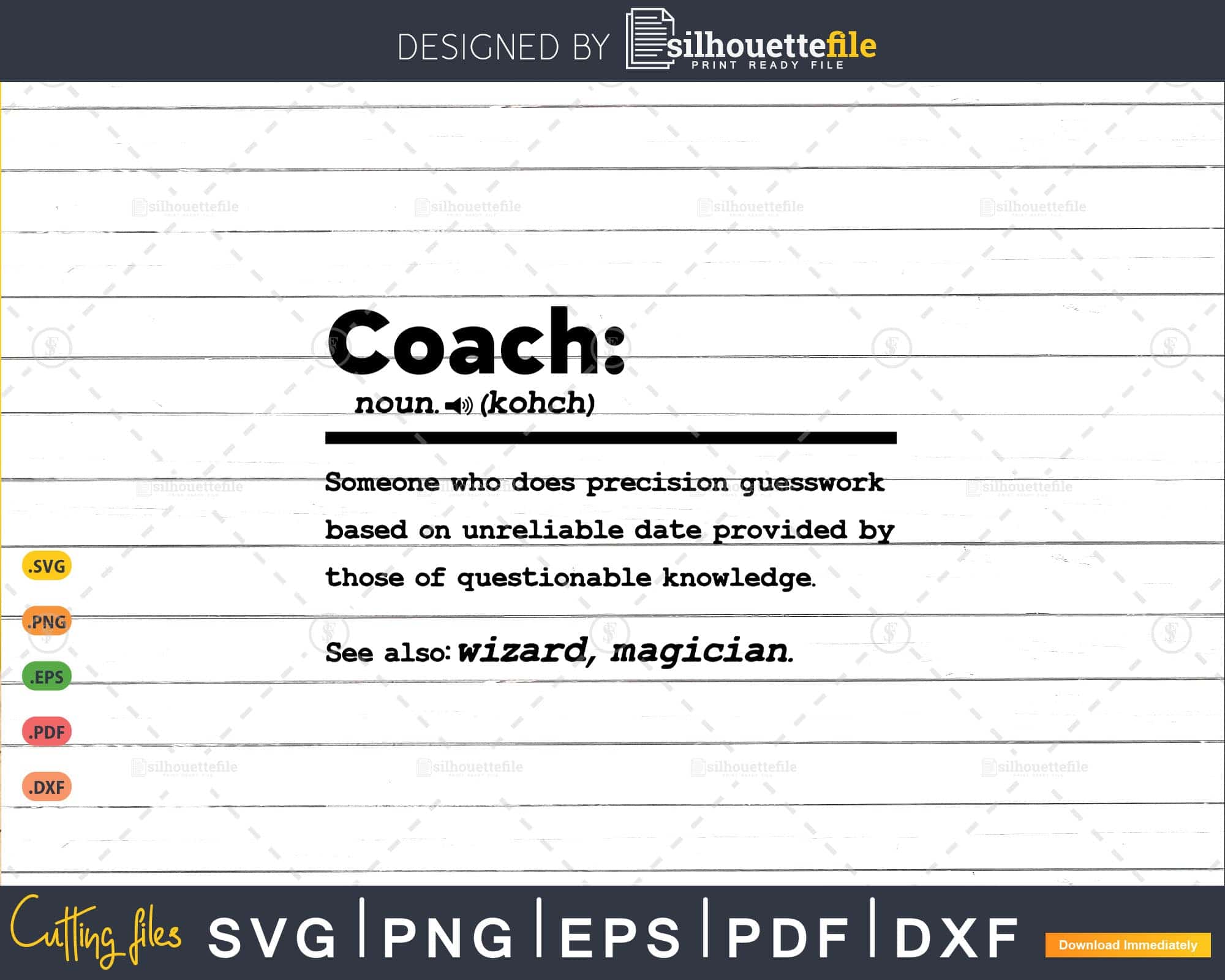 Funny Coach Definition Graduation Gift For Coach Svg Printable File ...