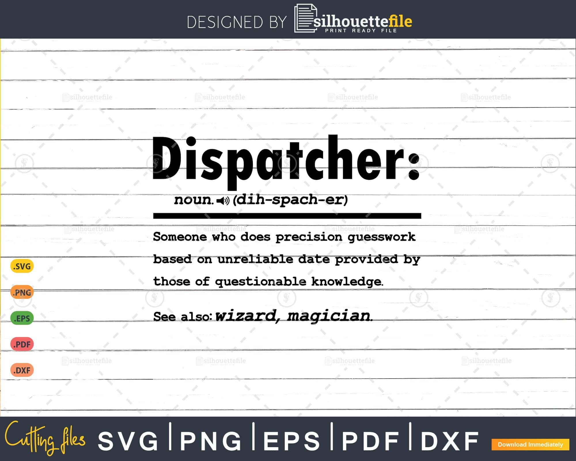 Funny Dispatcher Definition Graduation Gift Svg Digital File ...